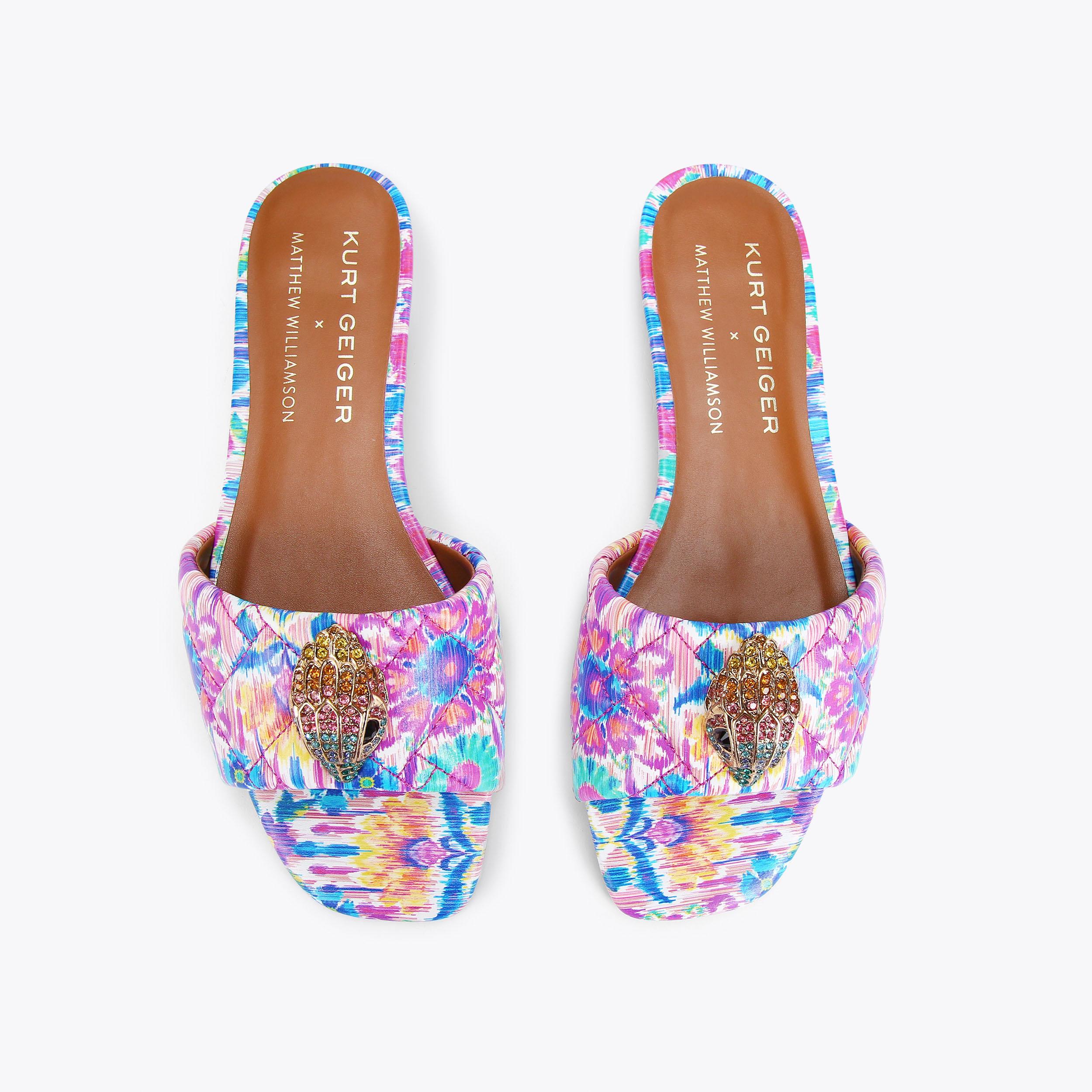 MW KENSINGTON FLAT SANDAL Rainbow Slip On Sandals by KURT GEIGER LONDON