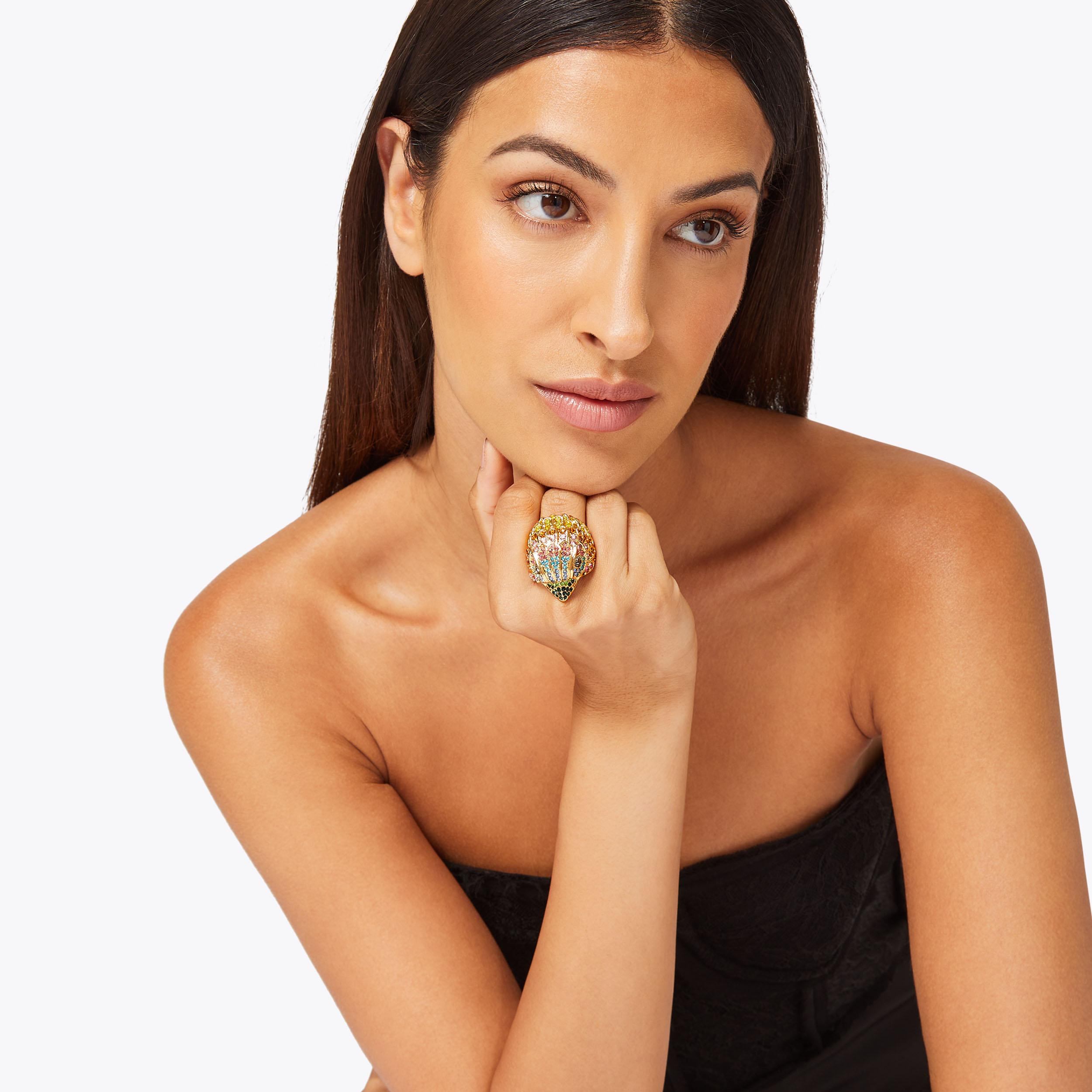 CRYSTAL EAGLE RING Eagle Head Ring by KURT GEIGER LONDON