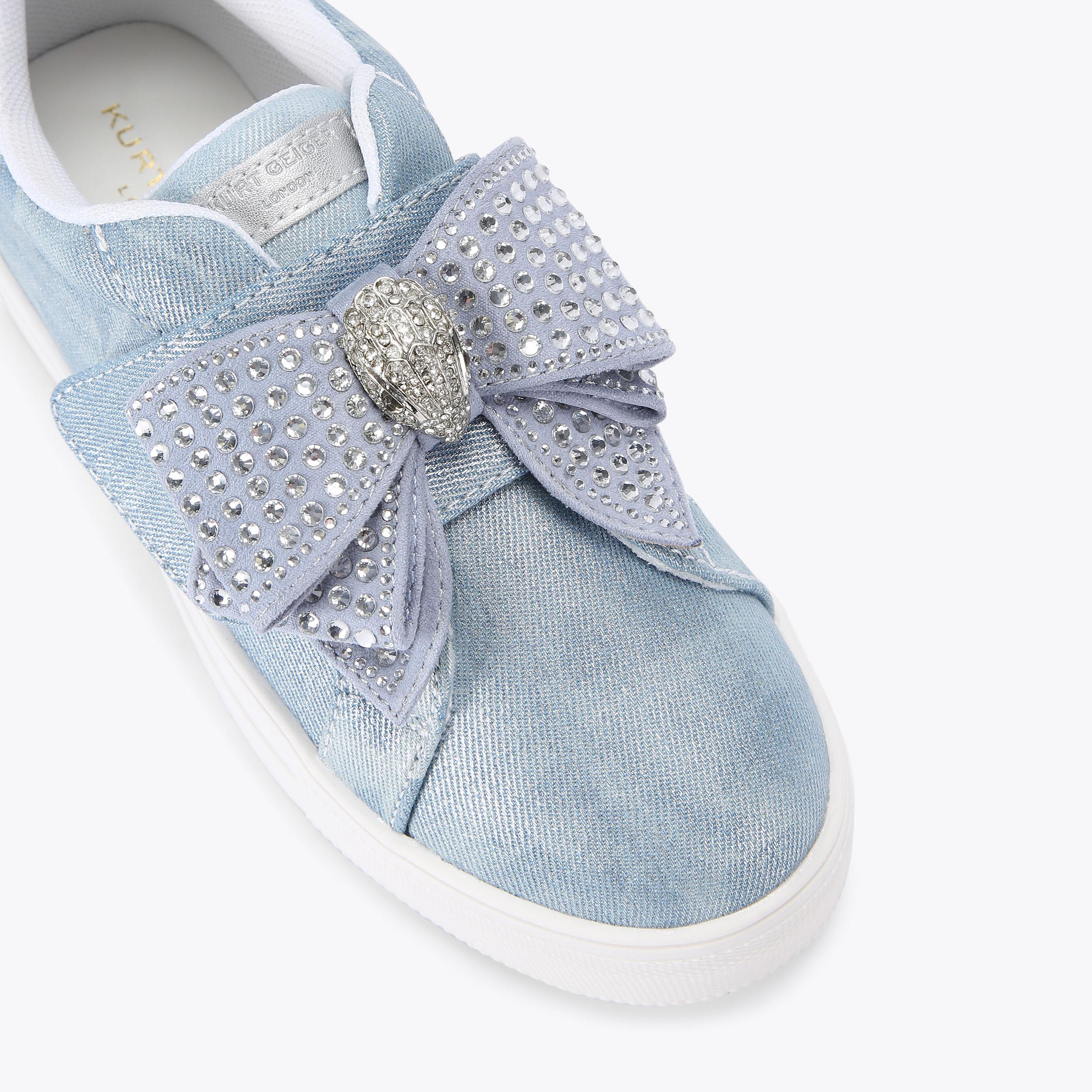 MINI LANEY BOW Denim Bow Sneakers by KURT GEIGER LONDON