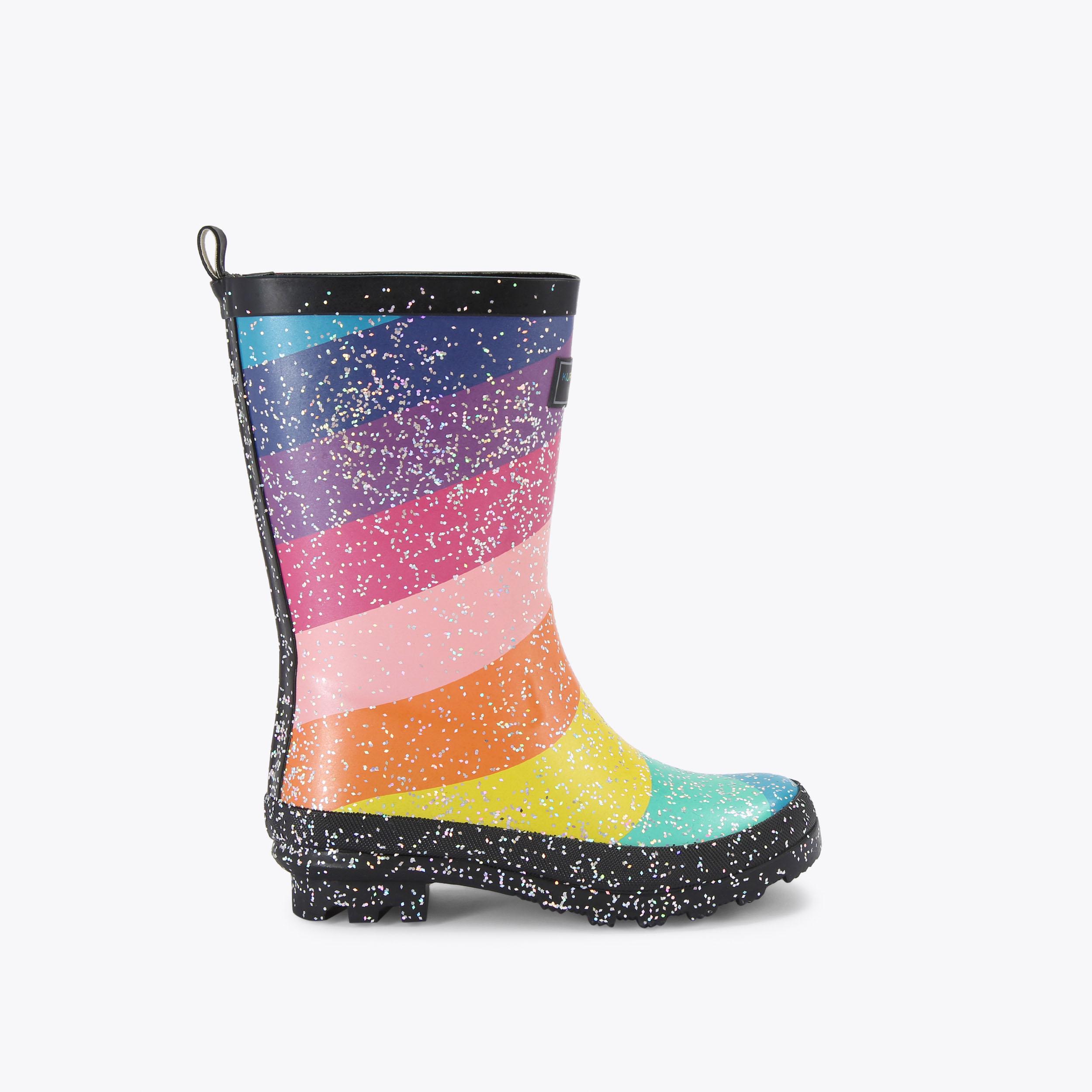 MINI SLEET LONG Rainbow Stripe Rain Boot by KURT GEIGER LONDON