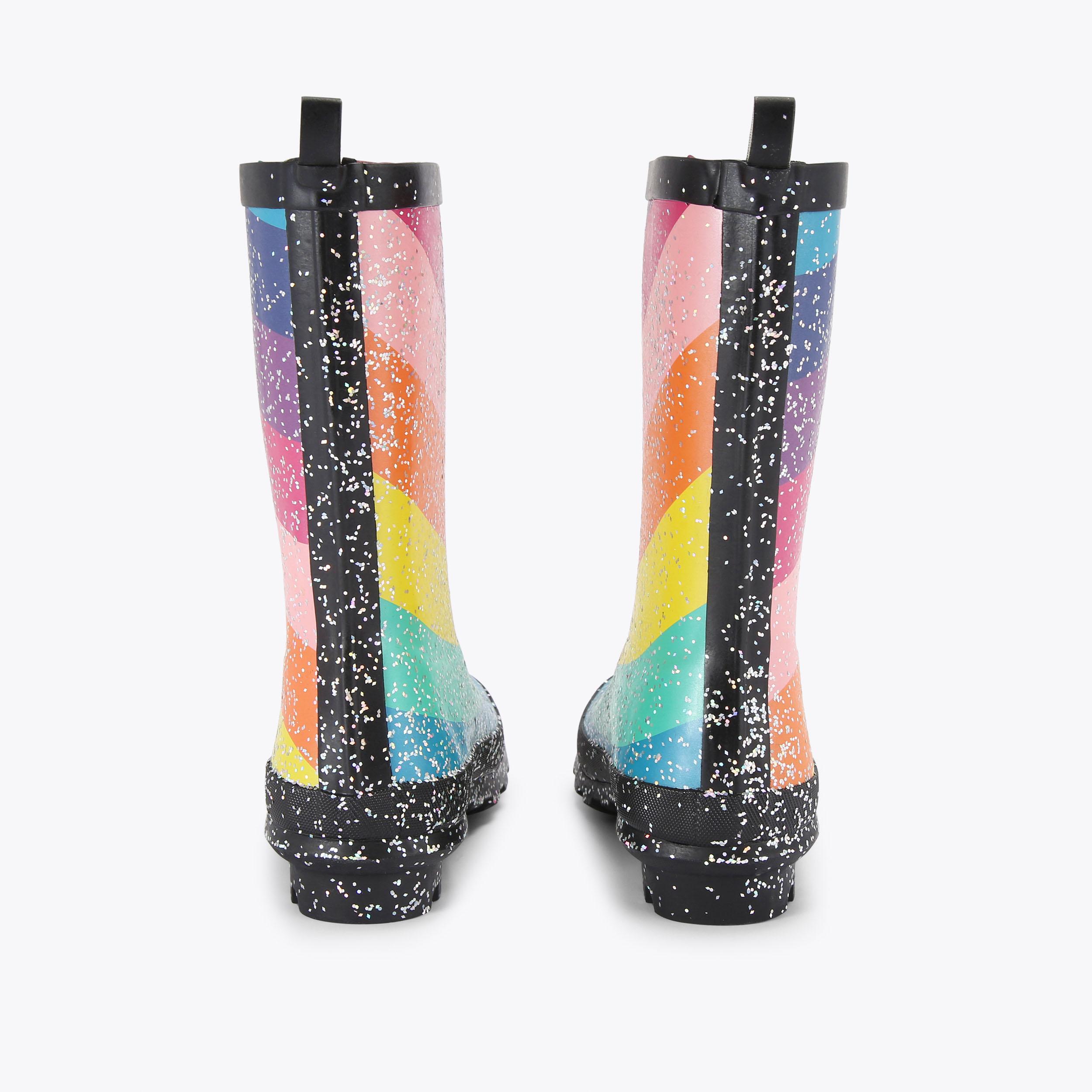 MINI SLEET LONG Rainbow Stripe Rain Boot by KURT GEIGER LONDON