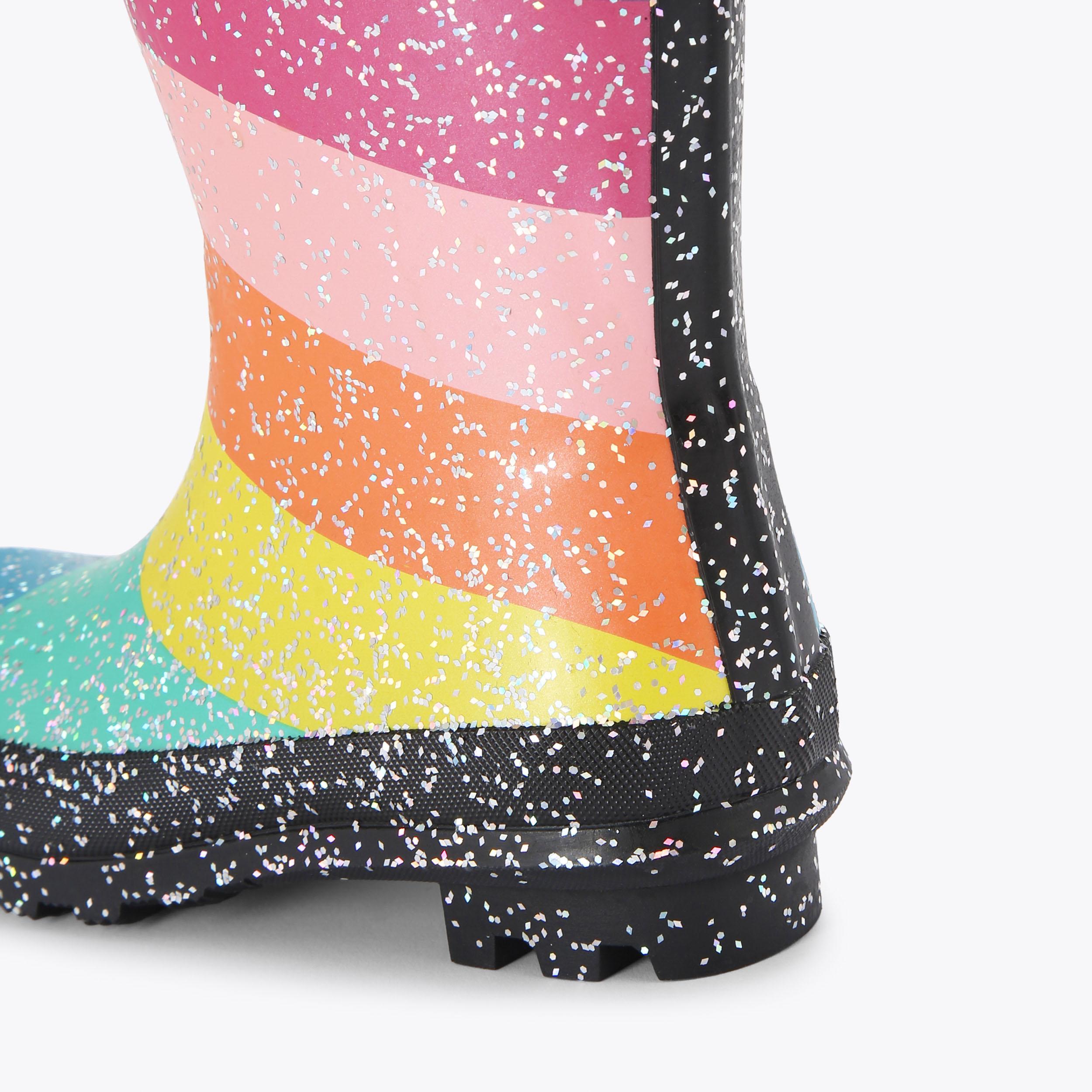 MINI SLEET LONG Rainbow Stripe Rain Boot by KURT GEIGER LONDON