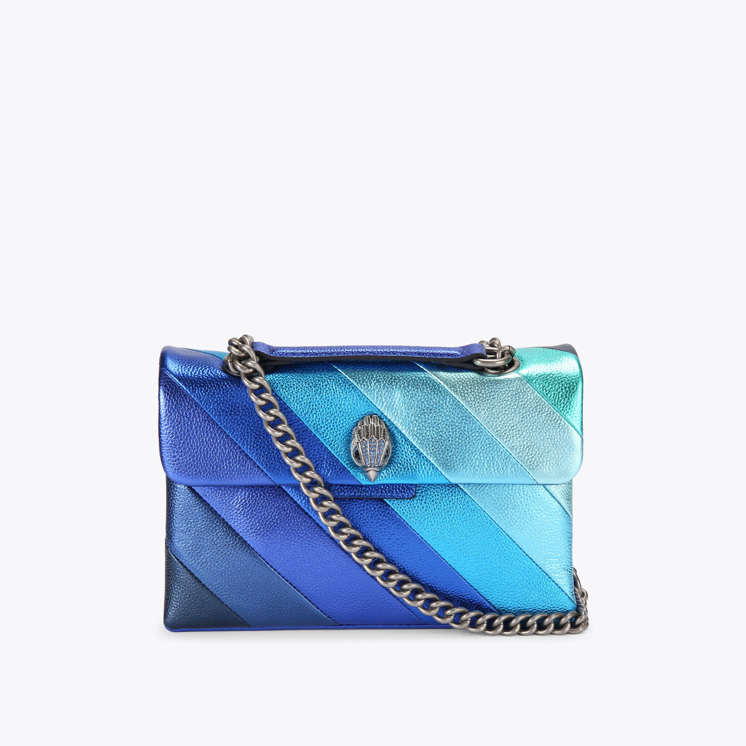 KENSINGTON LEATHER Blue Metallic Cross Body Purse by KURT GEIGER LONDON