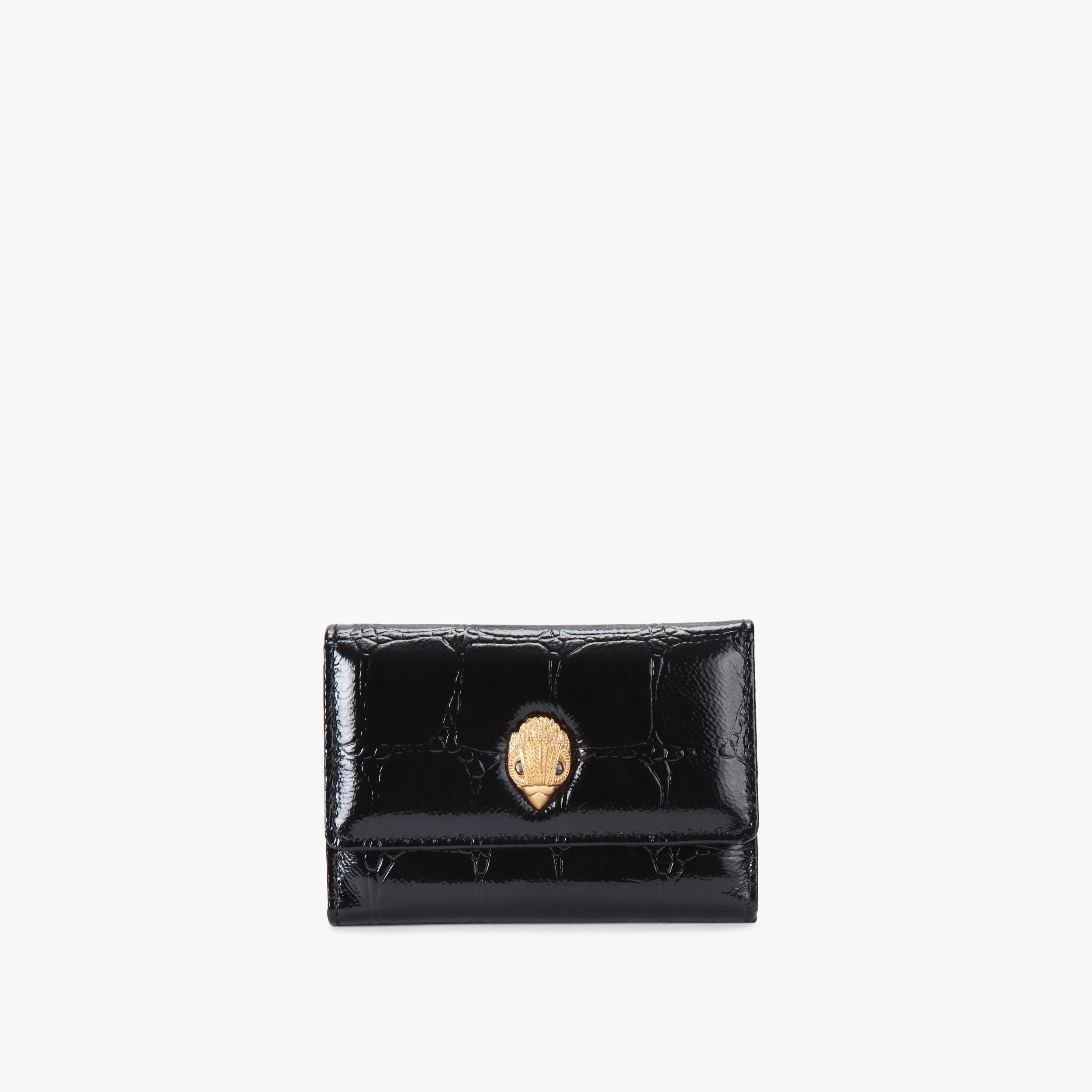 FLAP MULTI CARD HOLDER Black Croc Card Holder by KURT GEIGER LONDON