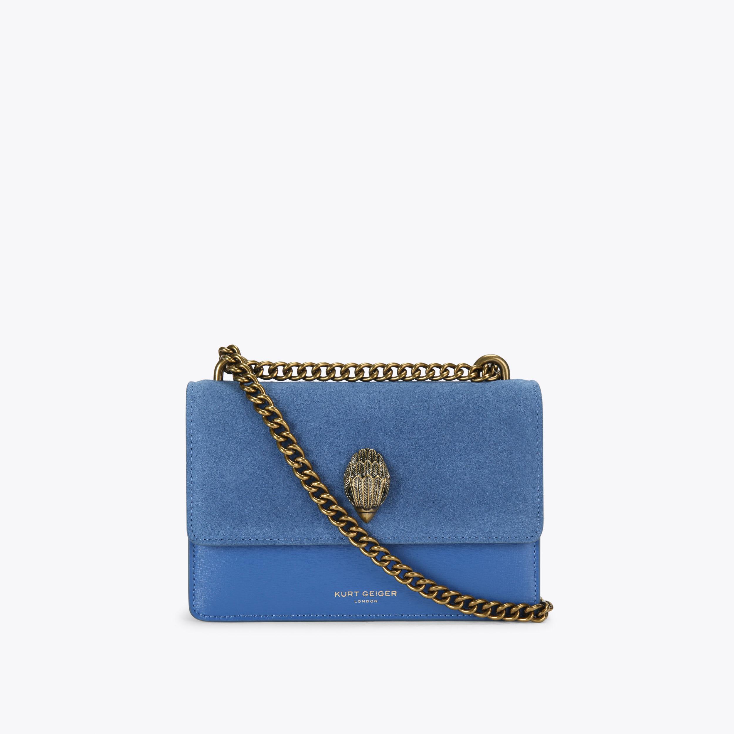 SM SHOREDITCH LEATHER Blue Cross Body Purse by KURT GEIGER LONDON