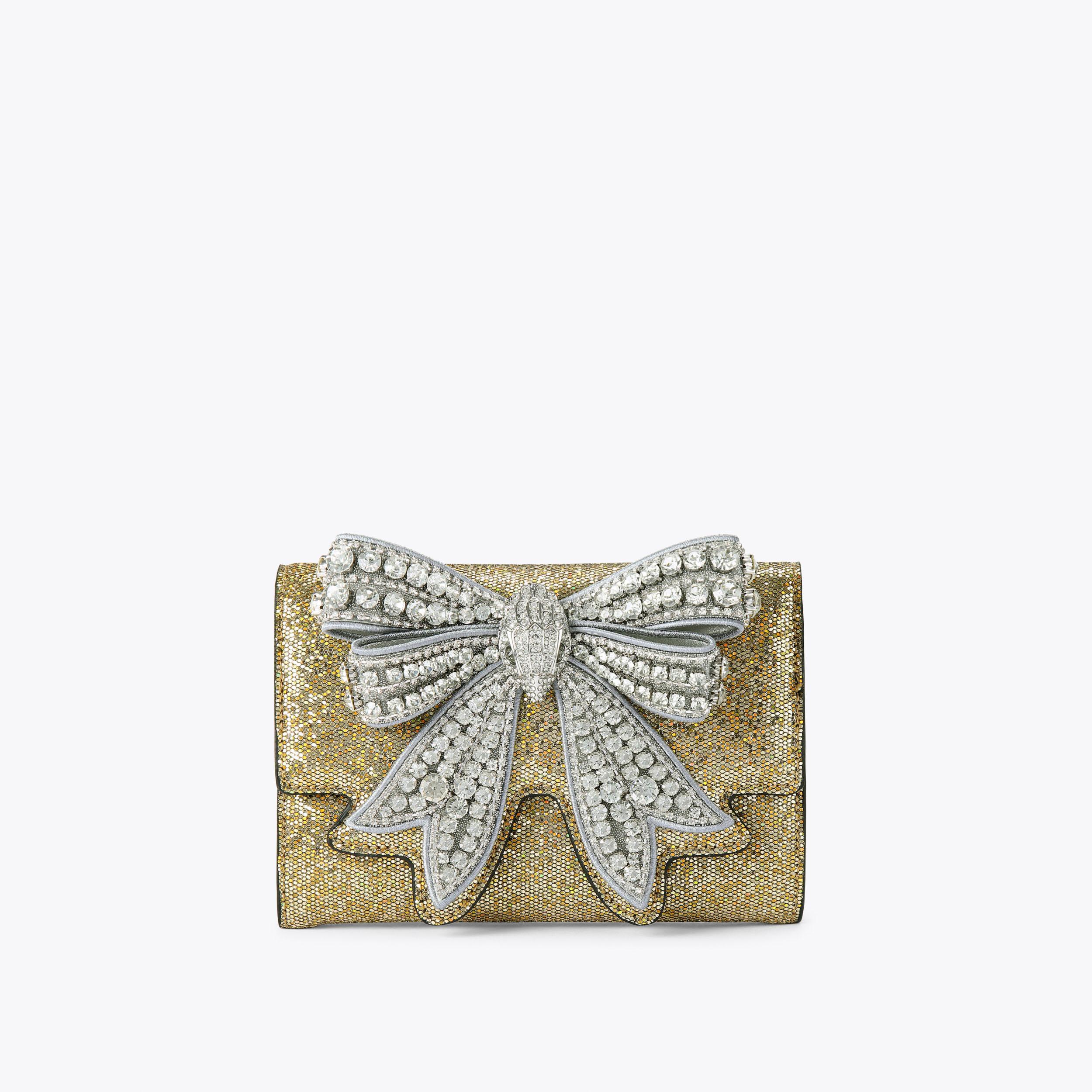 BOW SHOREDITCH CH WALLET Gold Glitter Wallet On Chain by KURT GEIGER LONDON