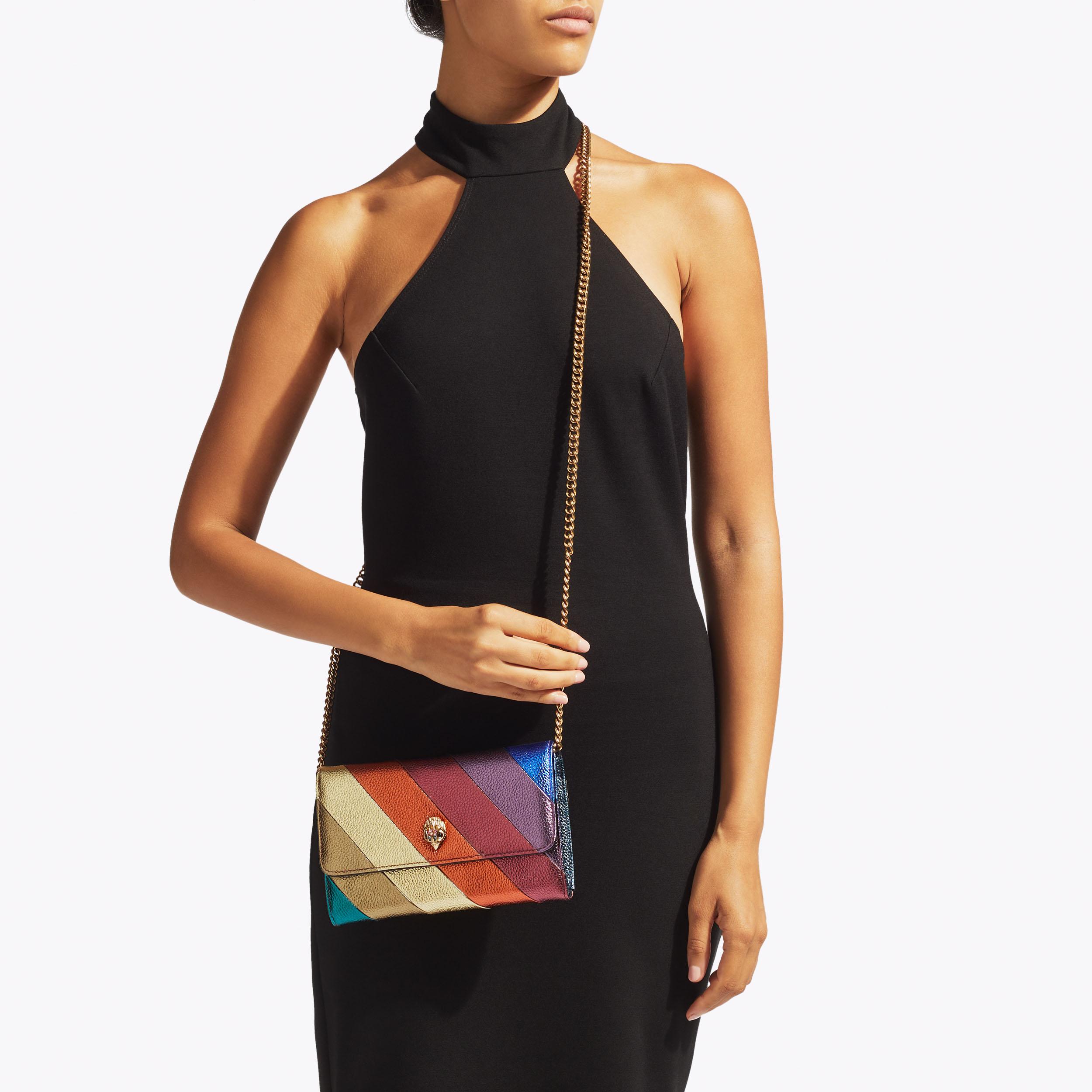 WALLET ON CHAIN LEATHER Rainbow Stripe Leather Wallet On Chain by KURT ...