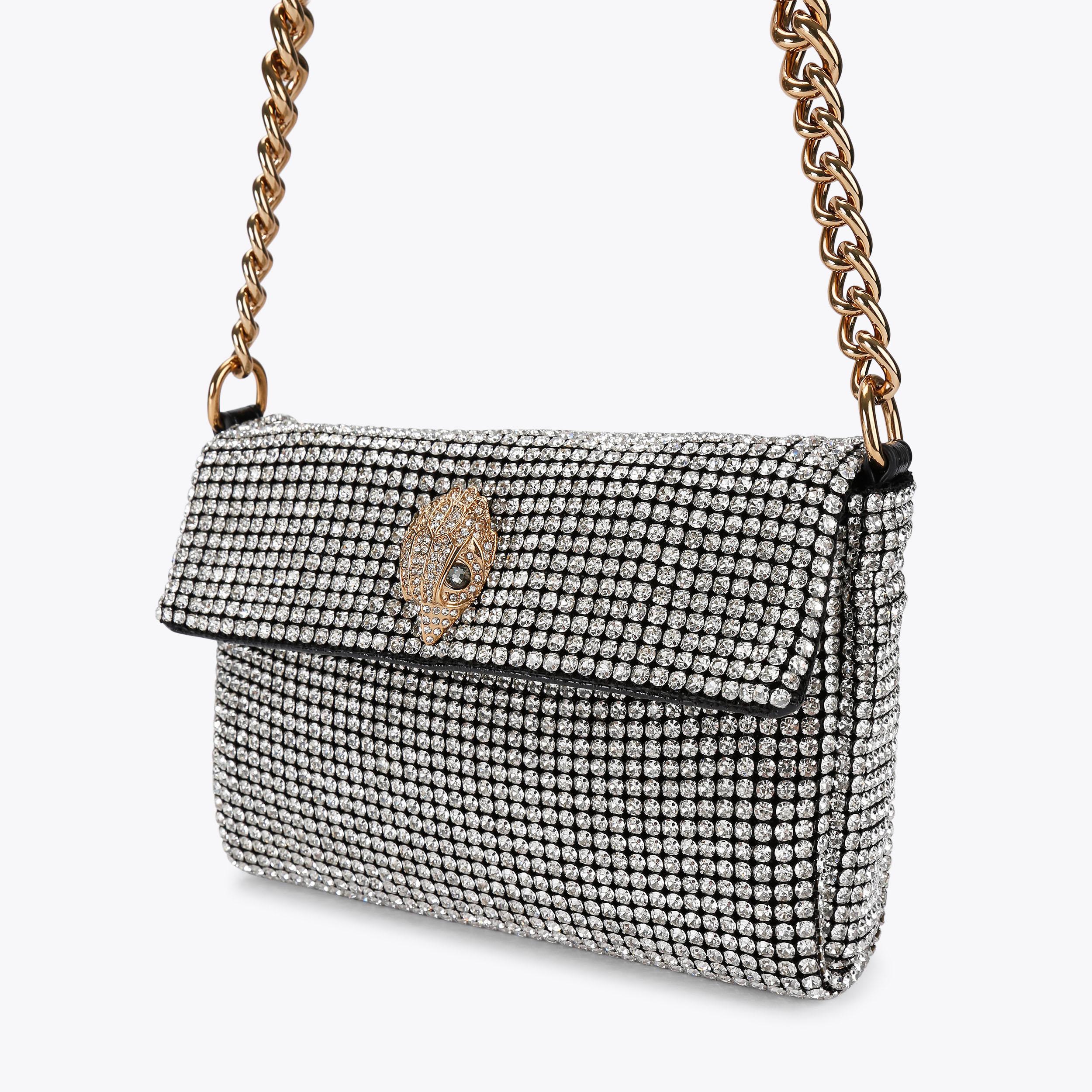SM PARTY SHOULDER BAG Silver Shoulder Crystal Purse by KURT GEIGER LONDON