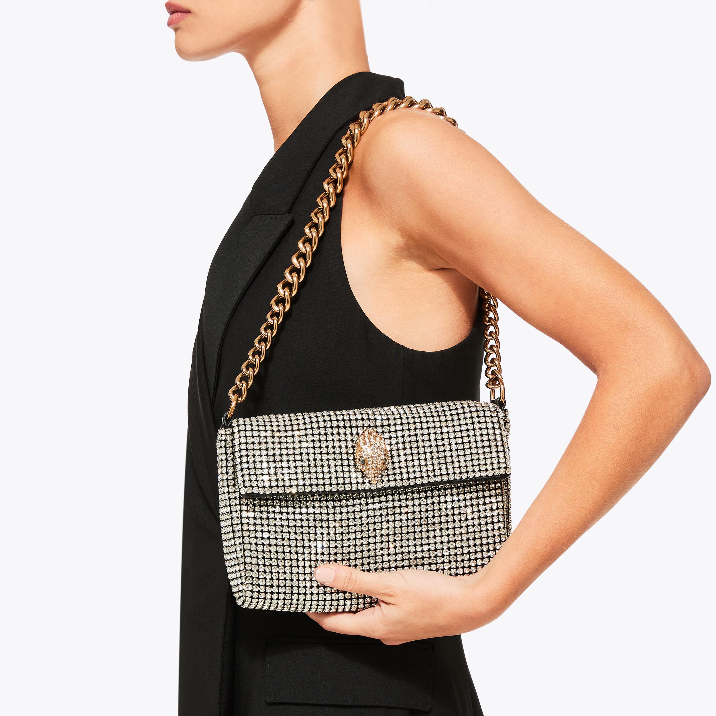 SM PARTY SHOULDER BAG Silver Shoulder Crystal Purse by KURT GEIGER LONDON