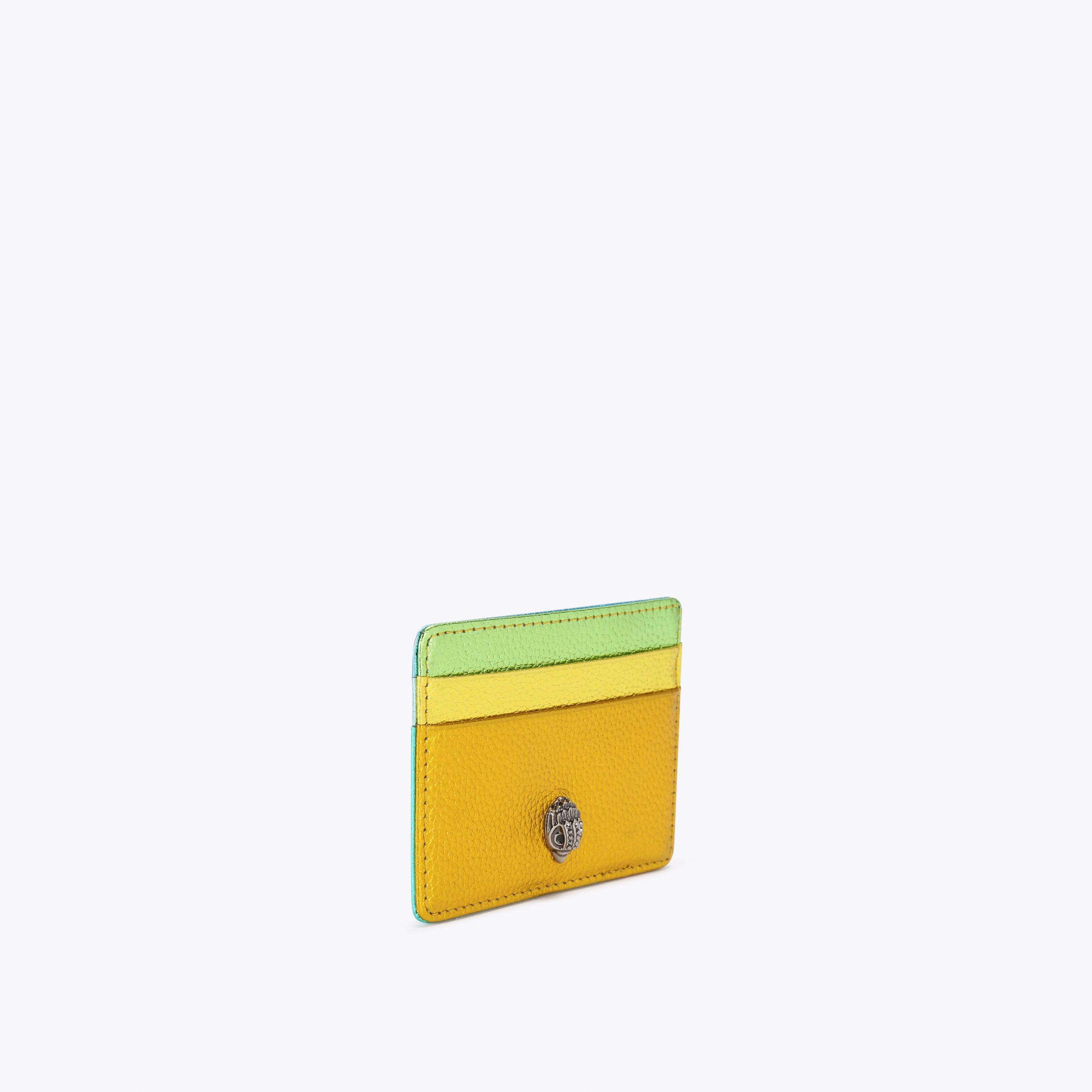 CARD HOLDER LEATHER Green Metallic Card Holder by KURT GEIGER LONDON