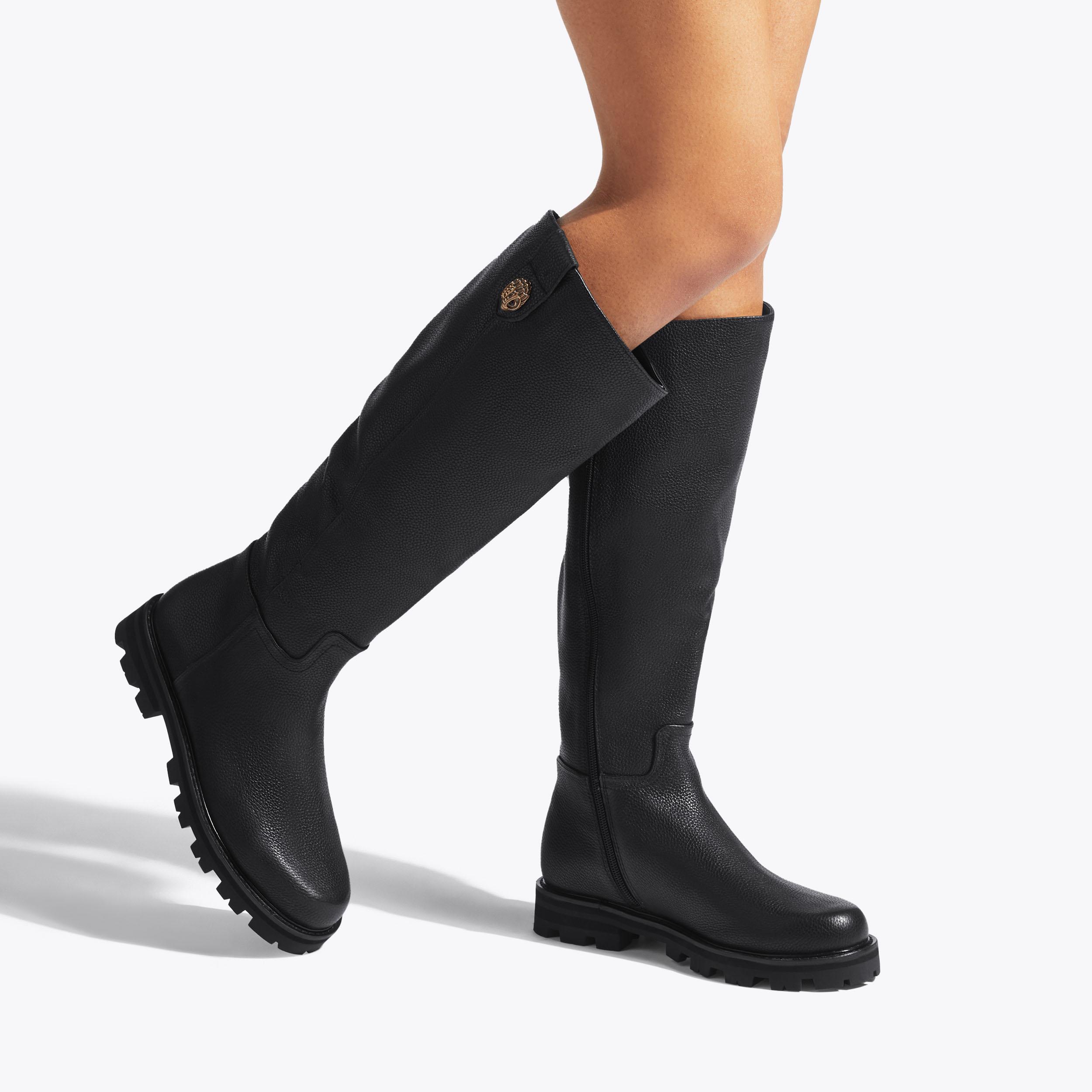 CARNABY RIDING BOOT Black Leather Boot by KURT GEIGER LONDON