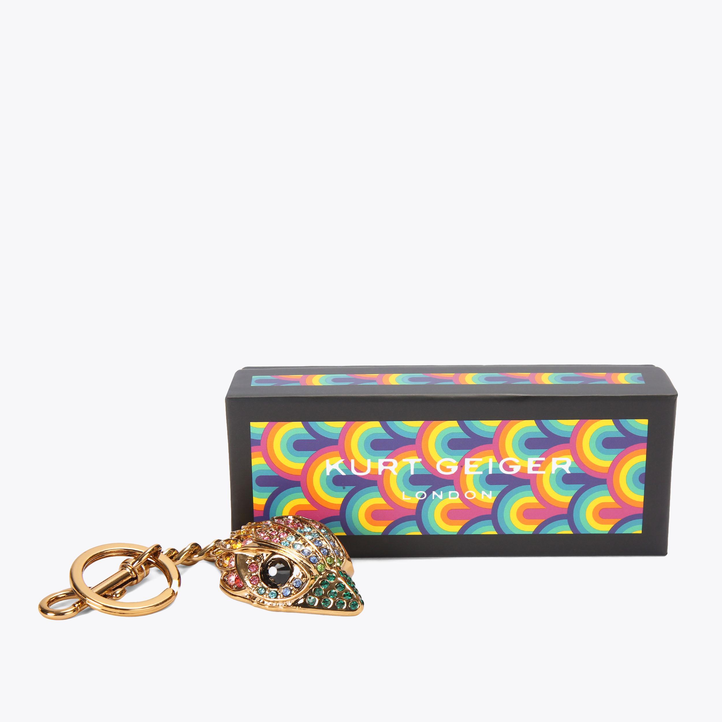 METAL EAGLE KEY RING Gold Rainbow Eagle Charm by KURT GEIGER LONDON