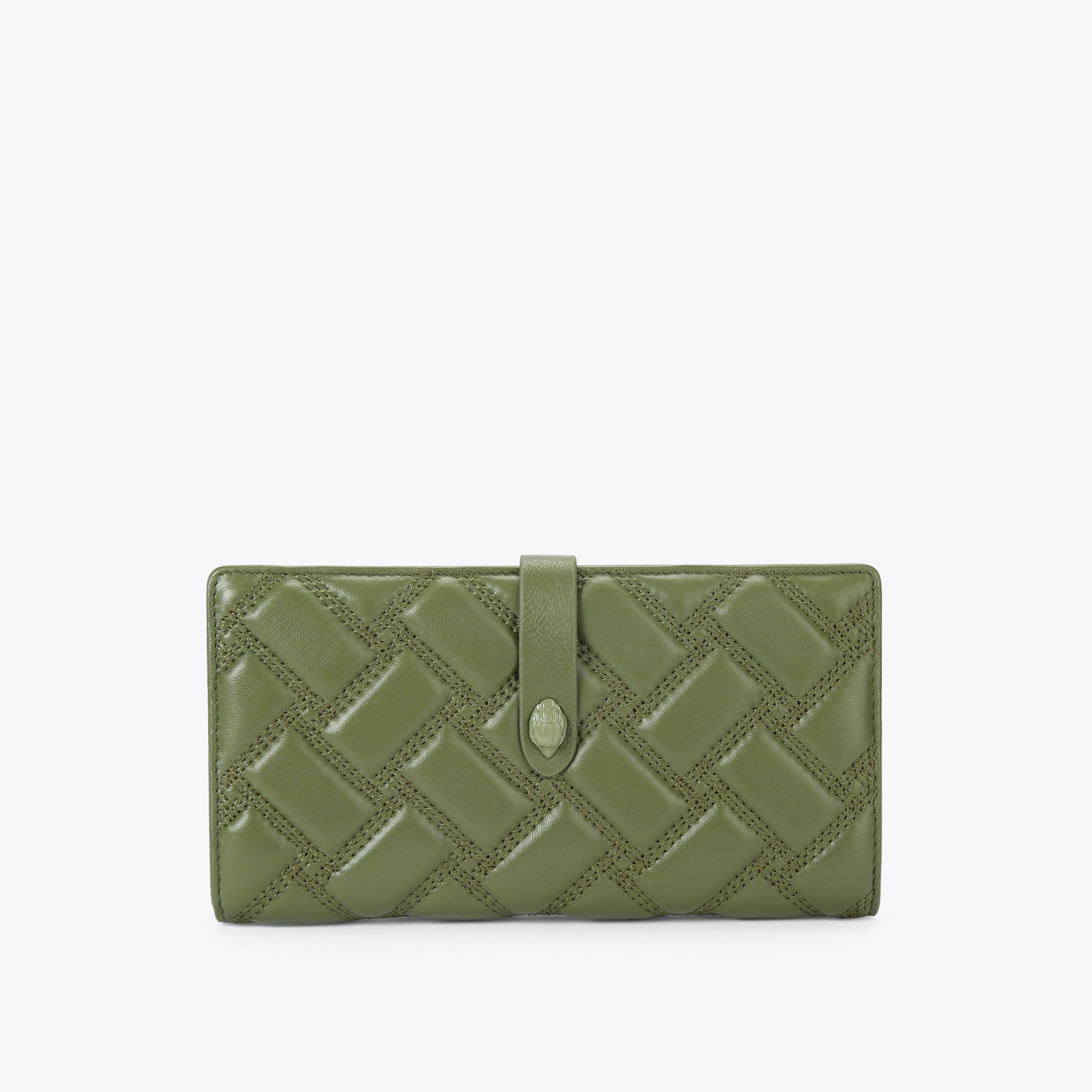 LEATHER SOFT WALLET DR Khaki Long Wallet by KURT GEIGER LONDON