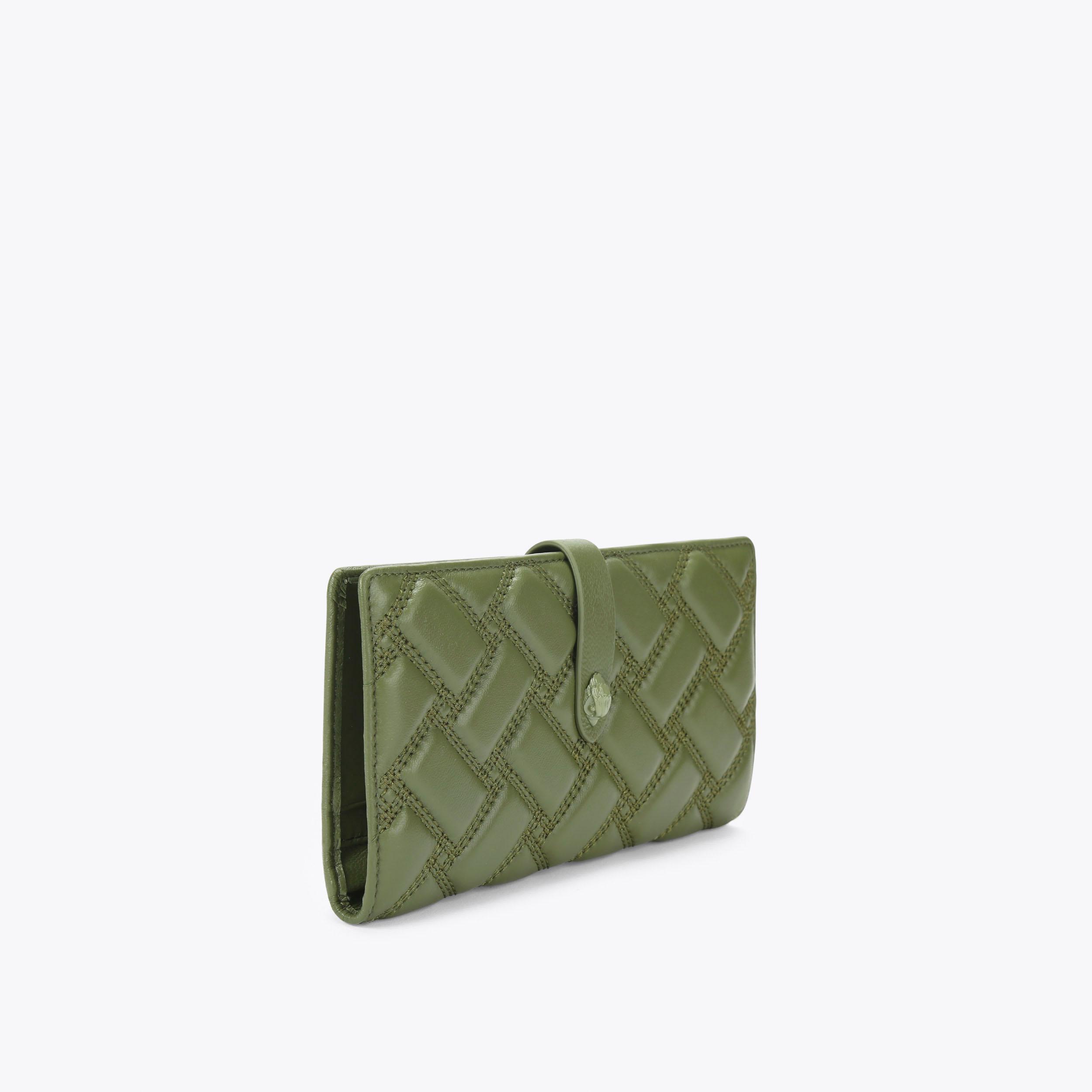 LEATHER SOFT WALLET DR Khaki Long Wallet by KURT GEIGER LONDON