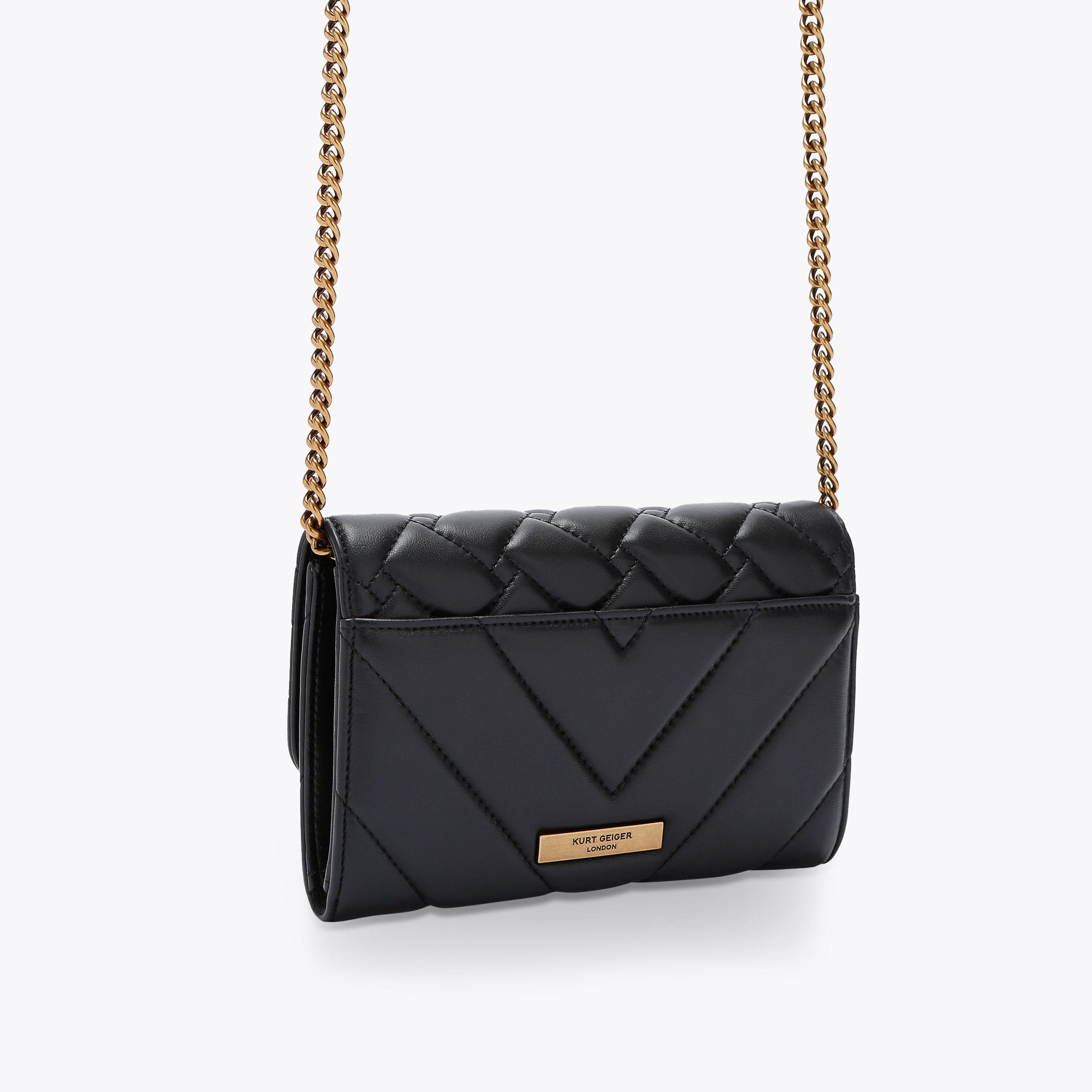 KENSINGTON CHAIN WALLET Black Leather Wallet by KURT GEIGER LONDON