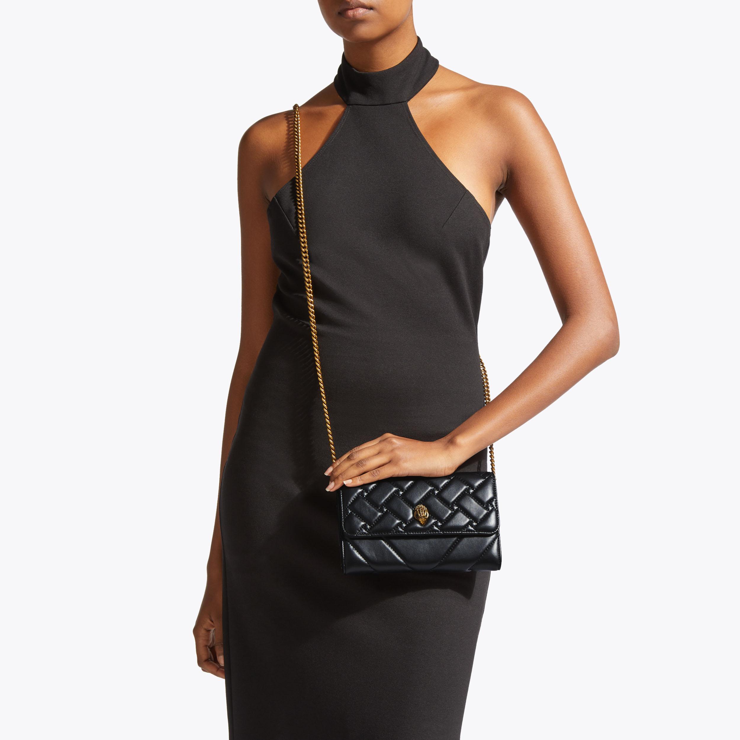 KENSINGTON CHAIN WALLET Black Leather Wallet by KURT GEIGER LONDON