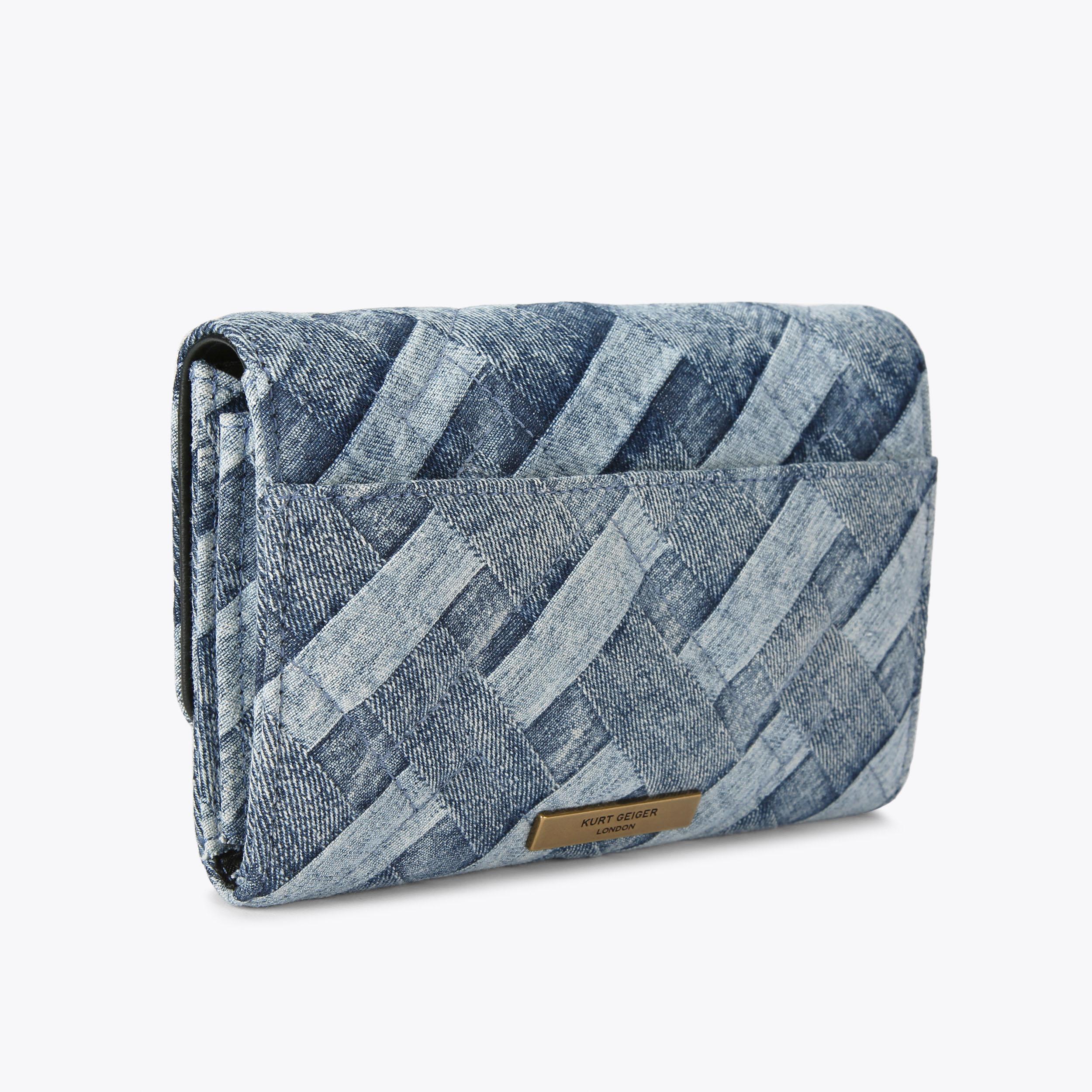 KENSINGTON CHAIN WALLET Denim Wallet On Chain by KURT GEIGER LONDON