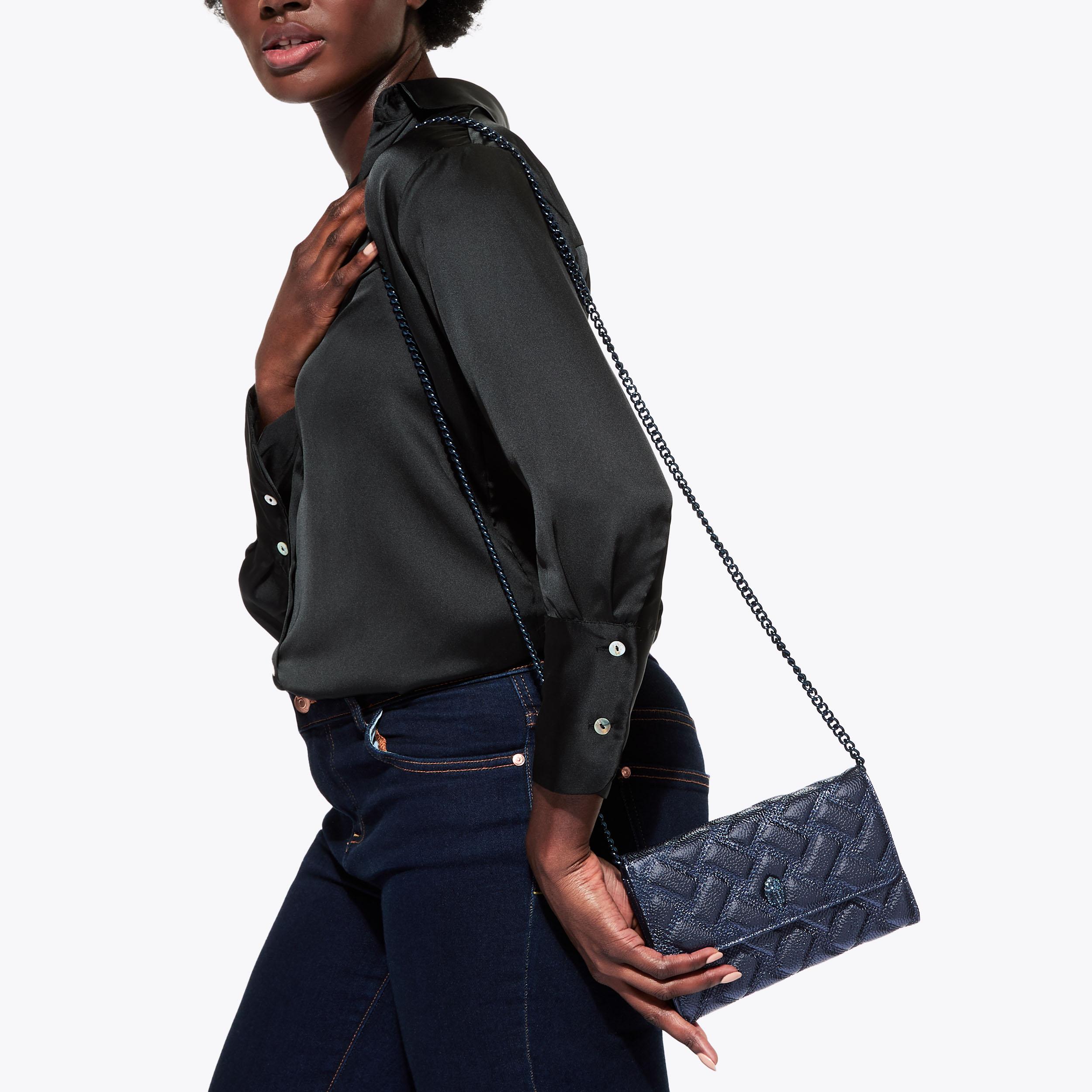 KENSINGTON CHAIN WALLET D Metallic Blue Chain Wallet by KURT GEIGER LONDON