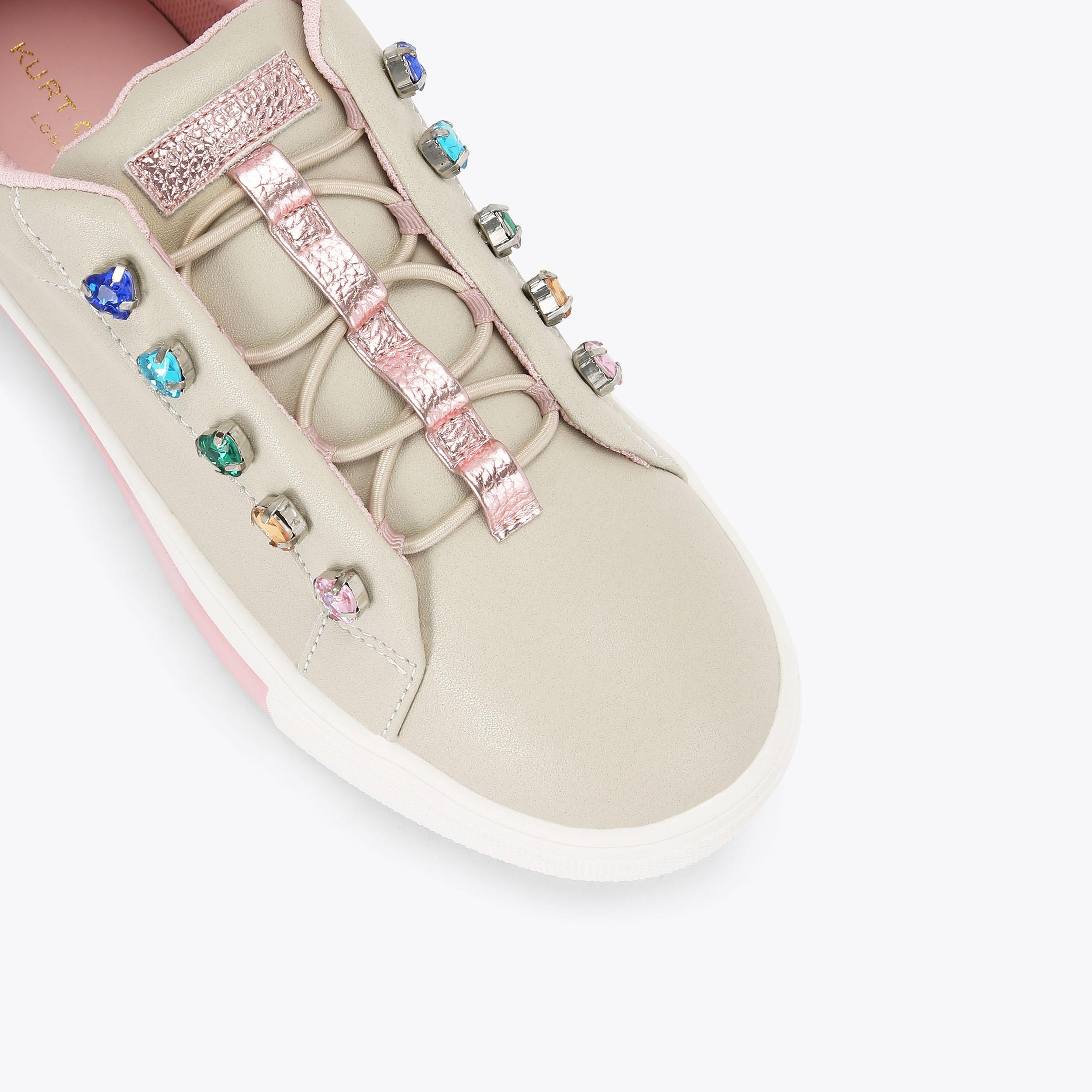 MINI LIVIAH LOVE Bone Heart Crystal Sneaker by KURT GEIGER LONDON