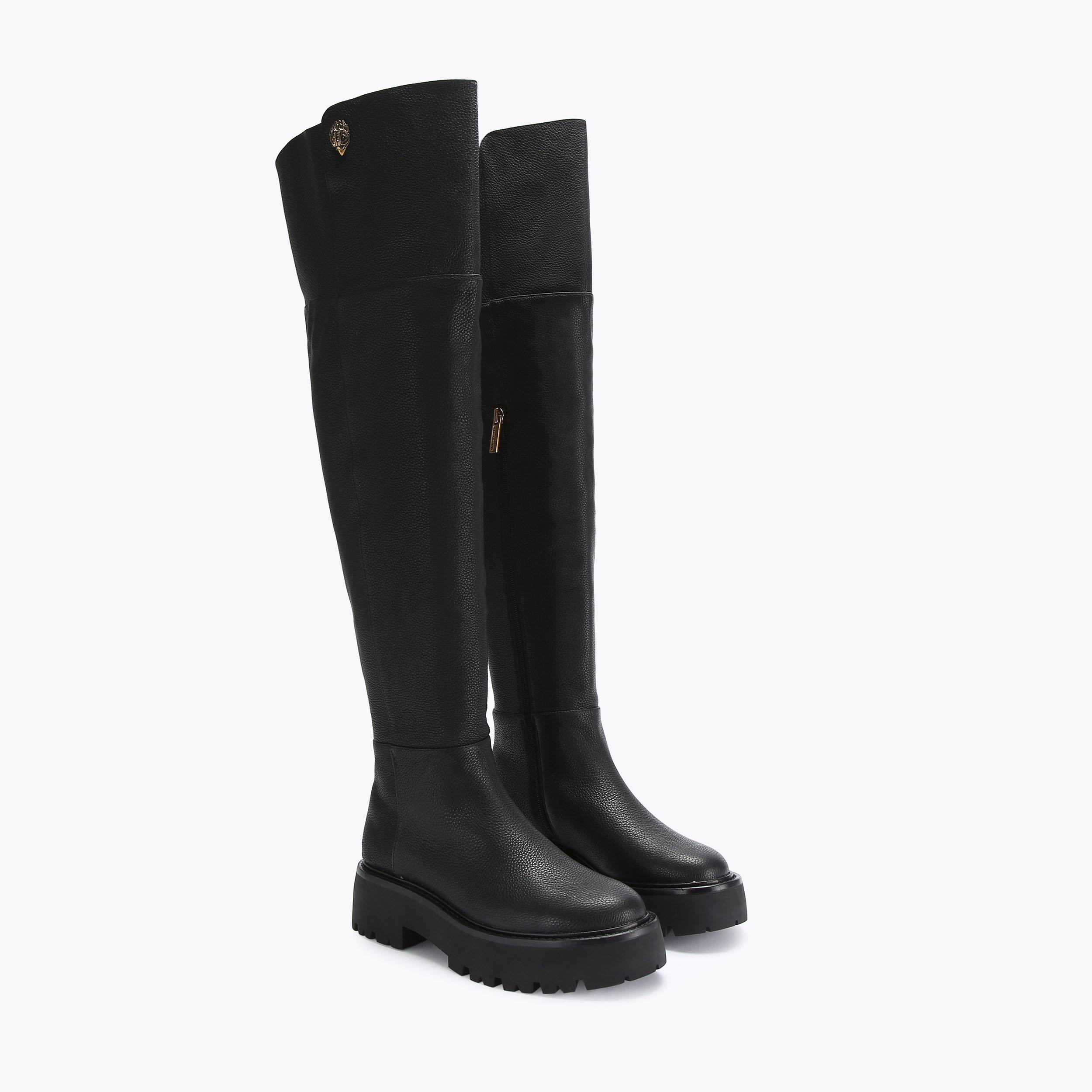 SHOREDITCH OTK CHUNKY Black Leather Boot by KURT GEIGER LONDON