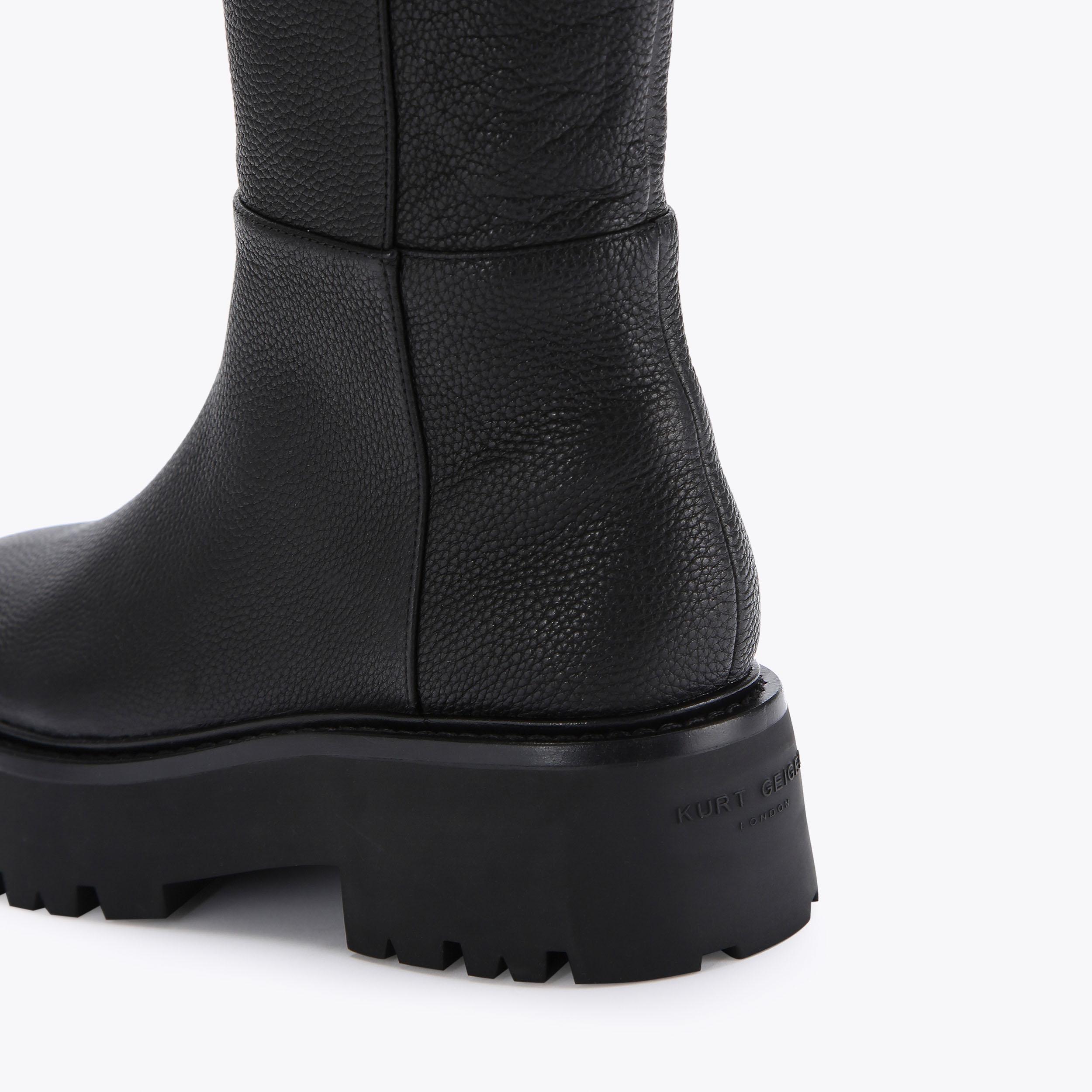 SHOREDITCH OTK CHUNKY Black Leather Boot by KURT GEIGER LONDON