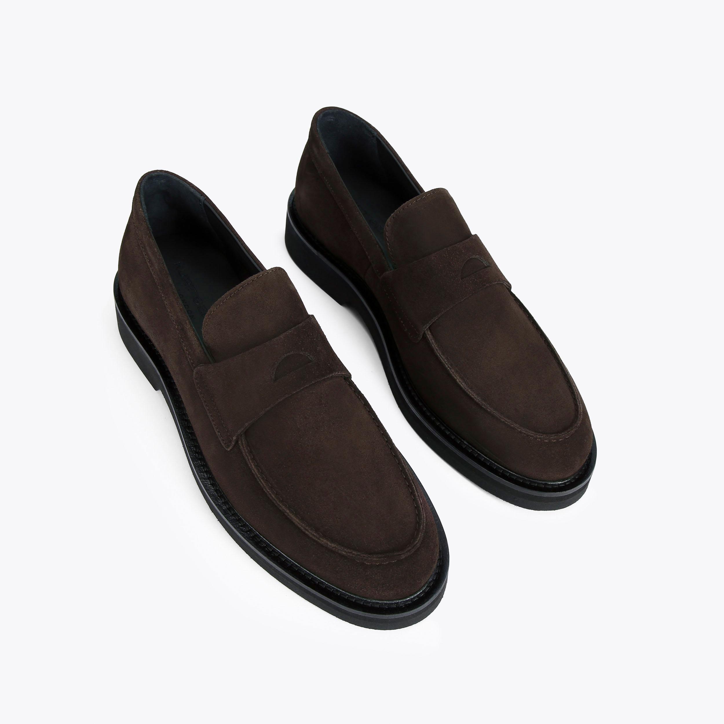 BANK PENNY Dark Brown Slip On Loafers by KURT GEIGER LONDON