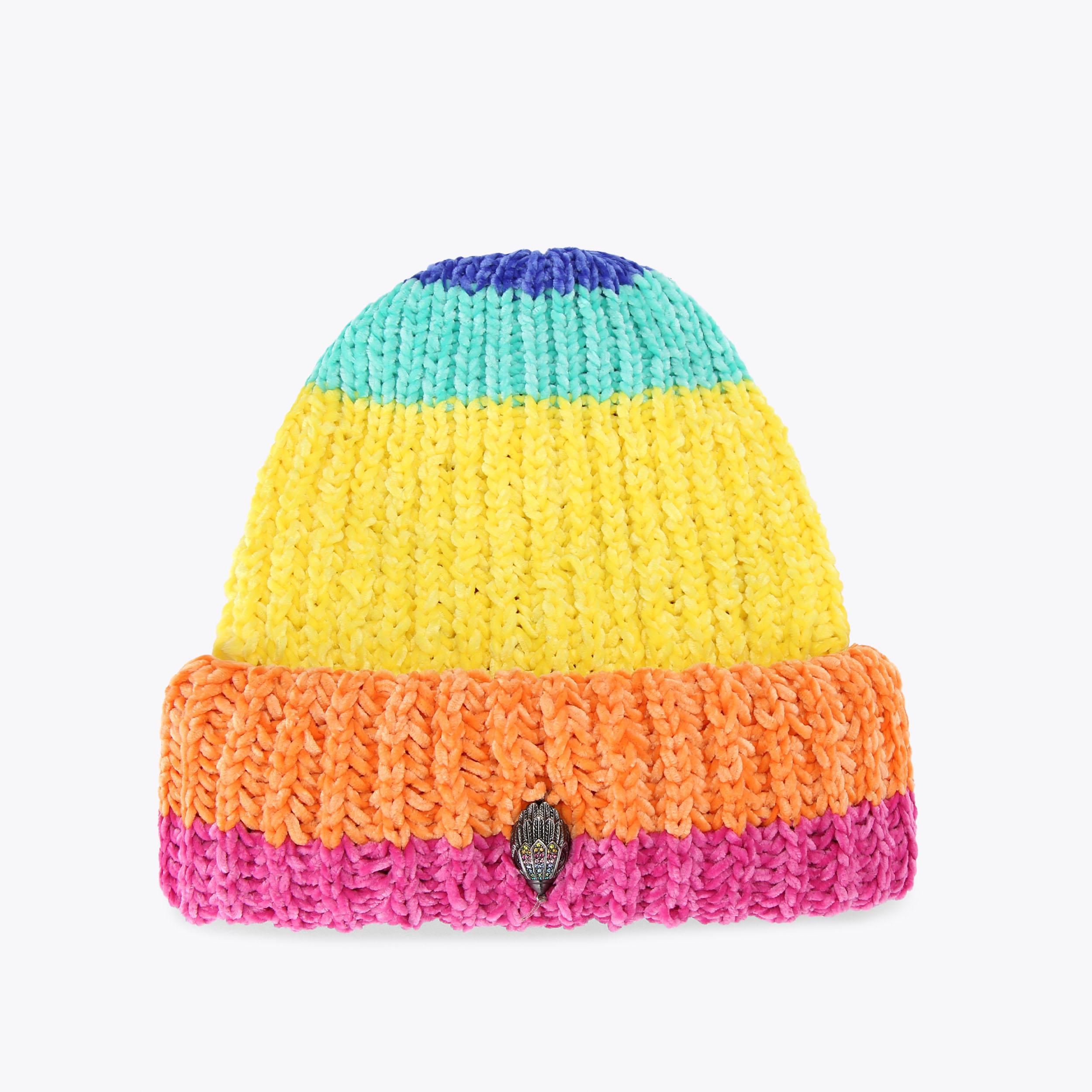 COSY EAGLE BEANIE Rainbow Stripe Beanie by KURT GEIGER LONDON