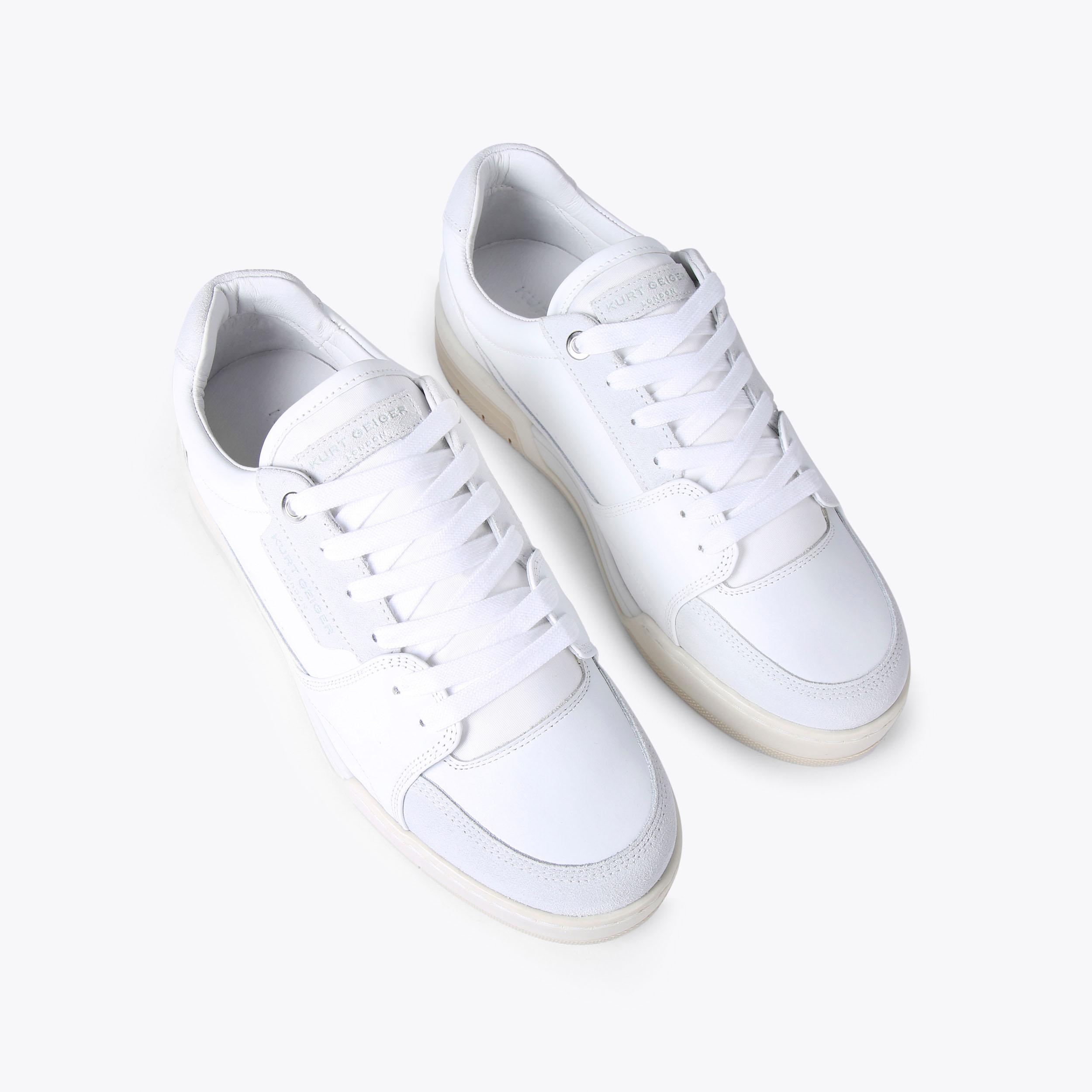 SONIC White Leather Sneakers by KURT GEIGER LONDON