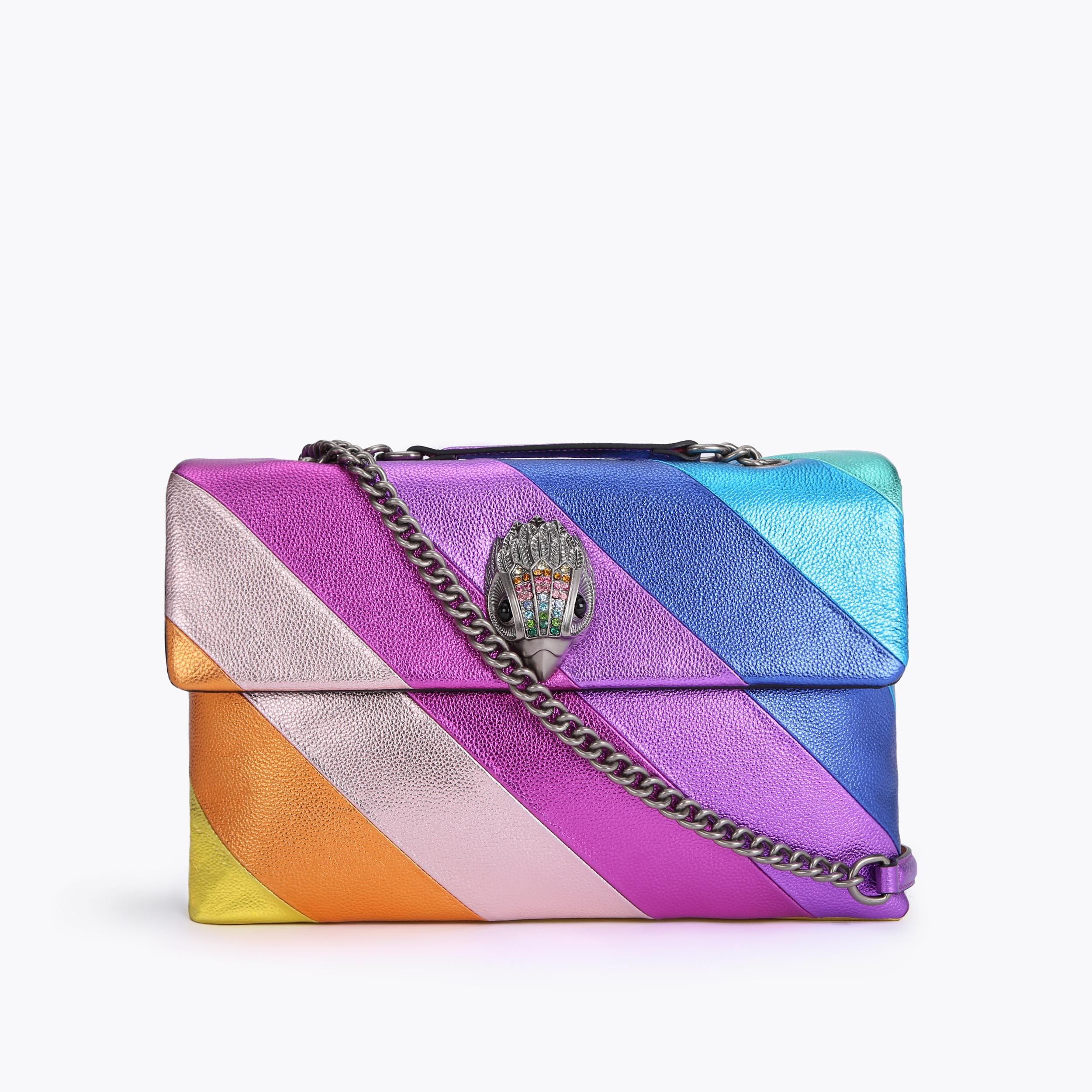 Lthr Xxl Kensington Bag Oversized Rainbow Shoulder Purse By Kurt Geiger London