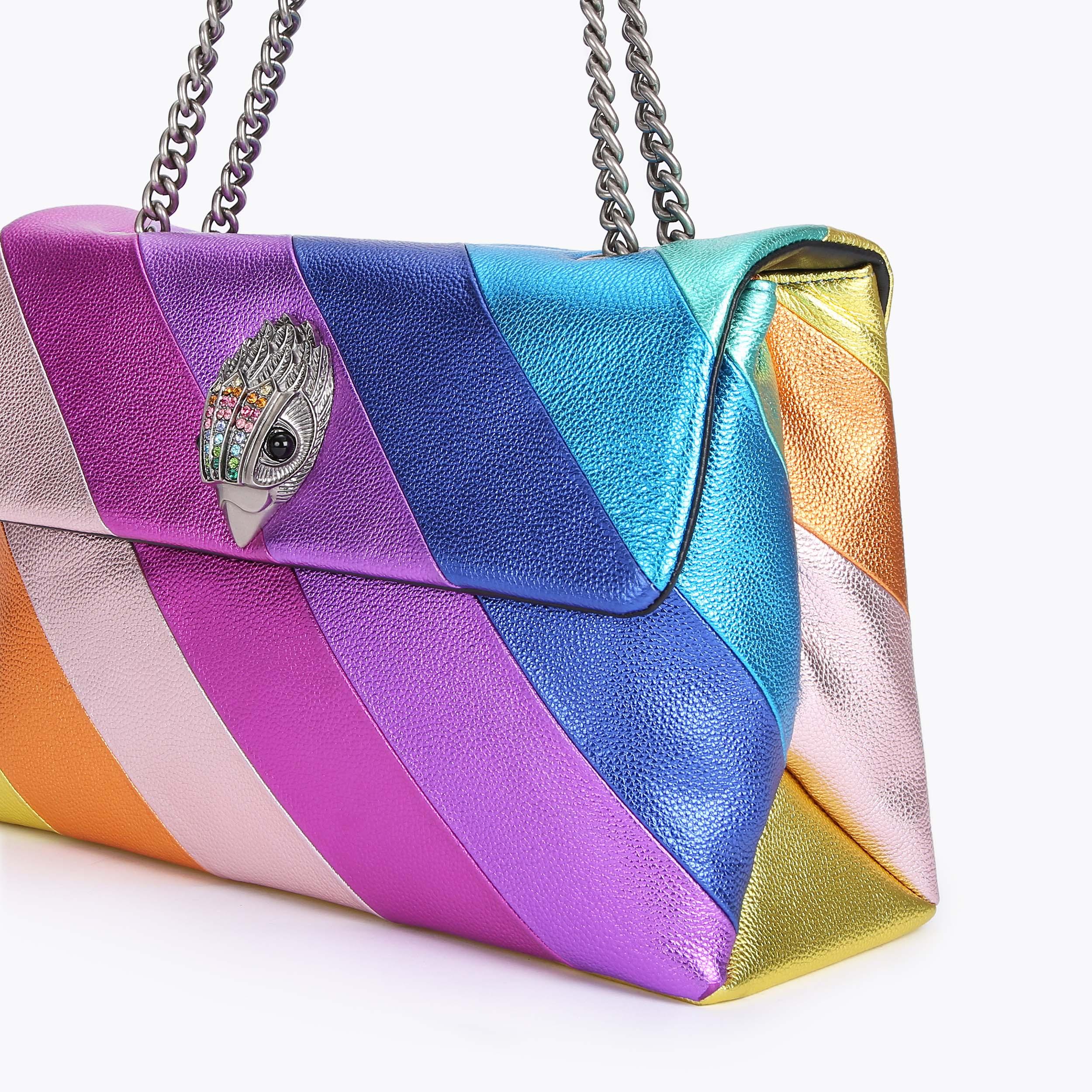 LTHR XXL KENSINGTON BAG Oversized Rainbow Shoulder Purse by KURT GEIGER ...