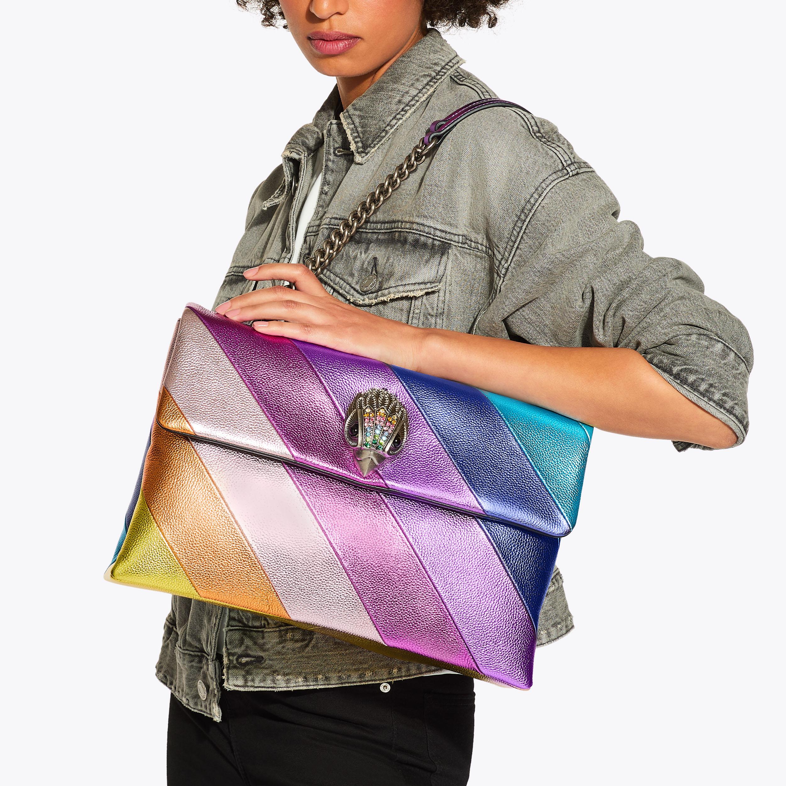 LTHR XXL KENSINGTON BAG Oversized Rainbow Shoulder Purse by KURT GEIGER ...