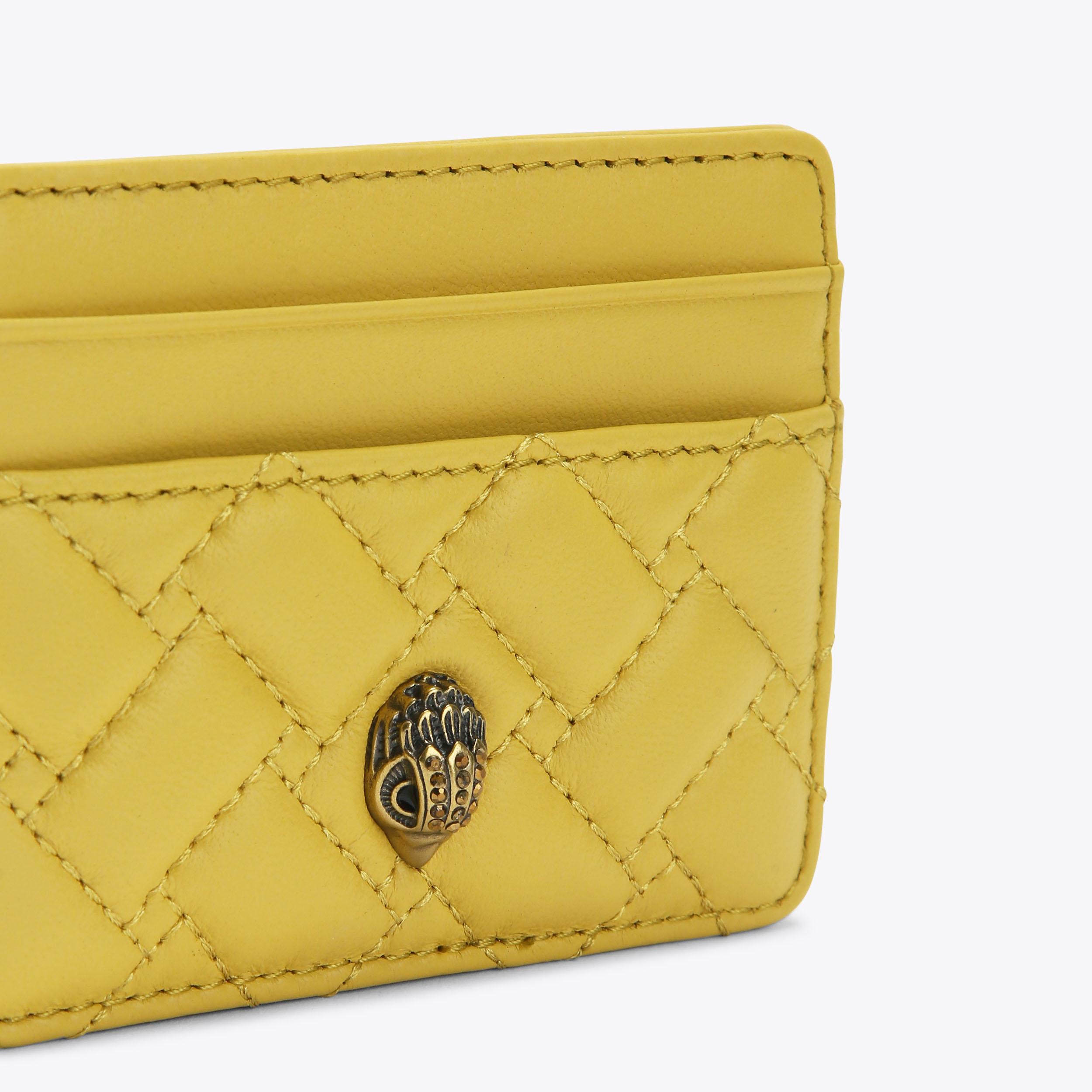 CARD HOLDER KENSINGTON Yellow Leather Card Holder by KURT GEIGER LONDON