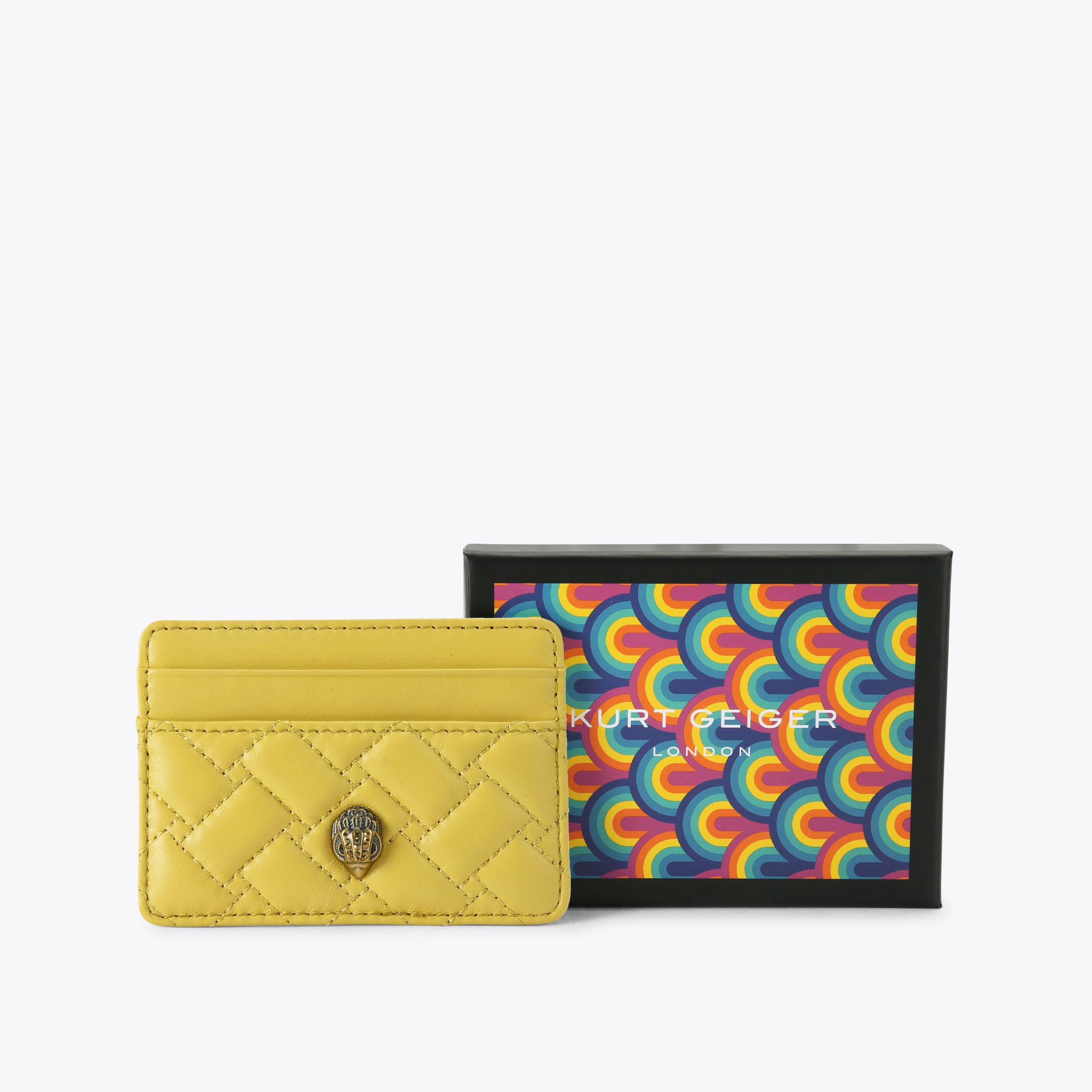 CARD HOLDER KENSINGTON Yellow Leather Card Holder by KURT GEIGER LONDON