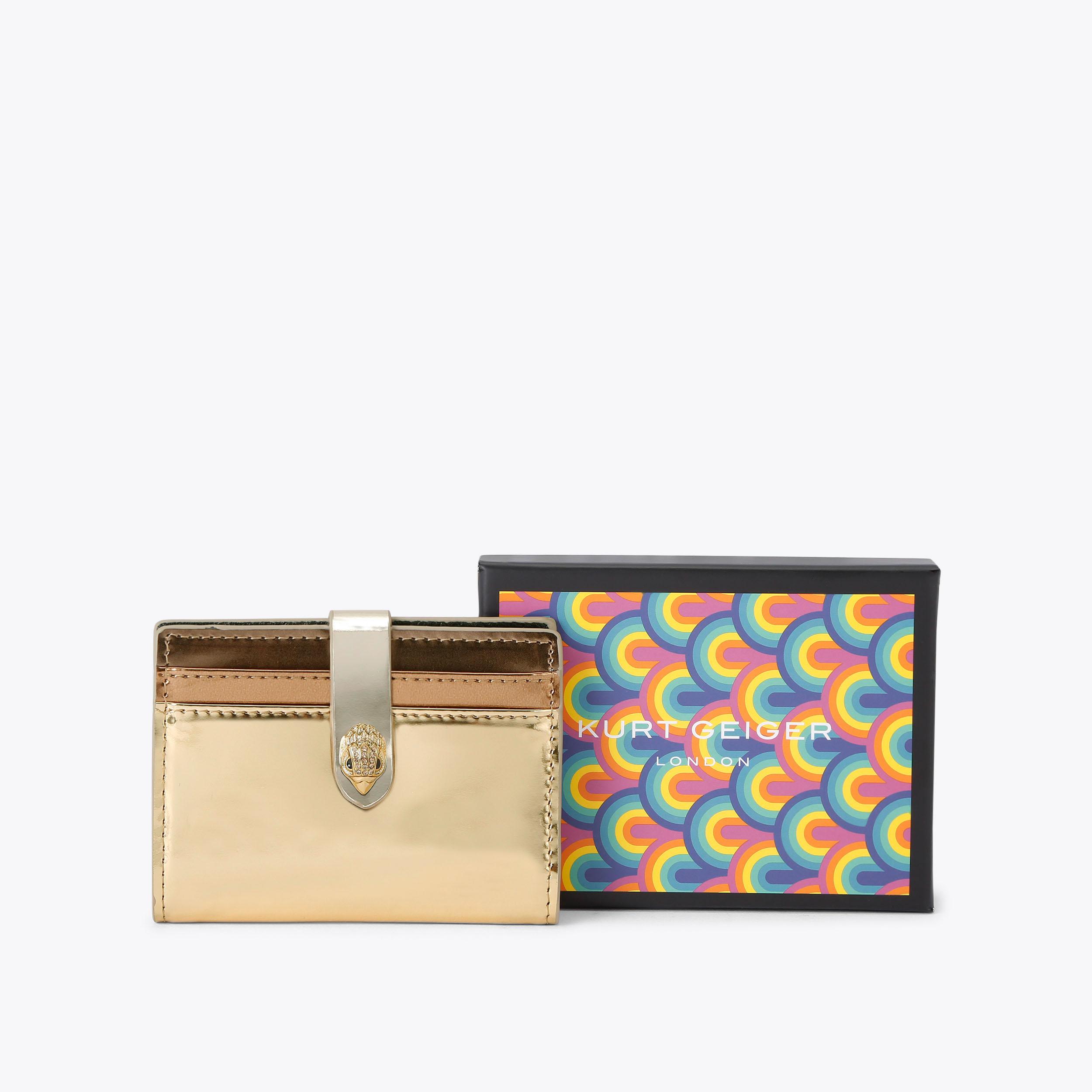 MULTI CARD KENSINGTON Gold Snap Wallet by KURT GEIGER LONDON
