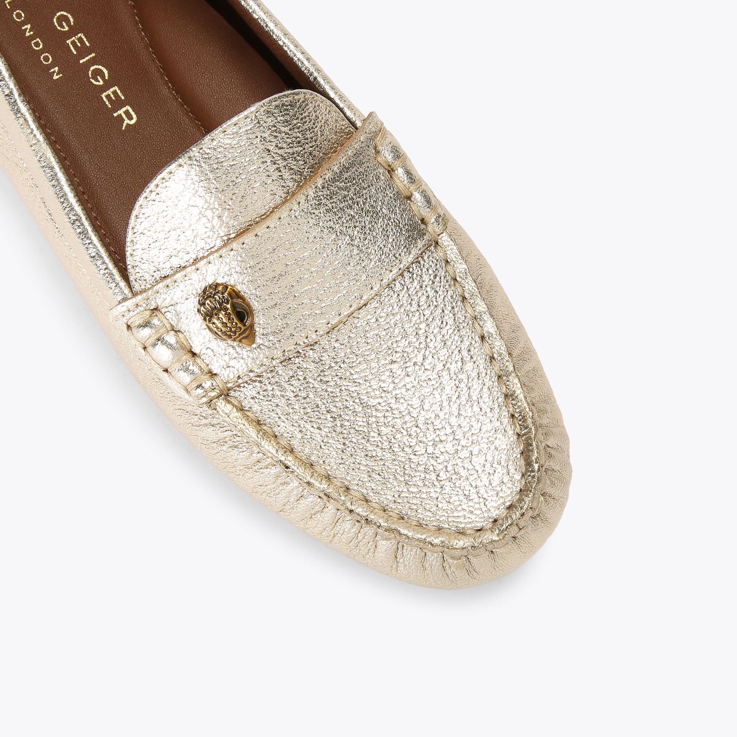 EAGLE DRIVER Gold Slip On Loafer by KURT GEIGER LONDON