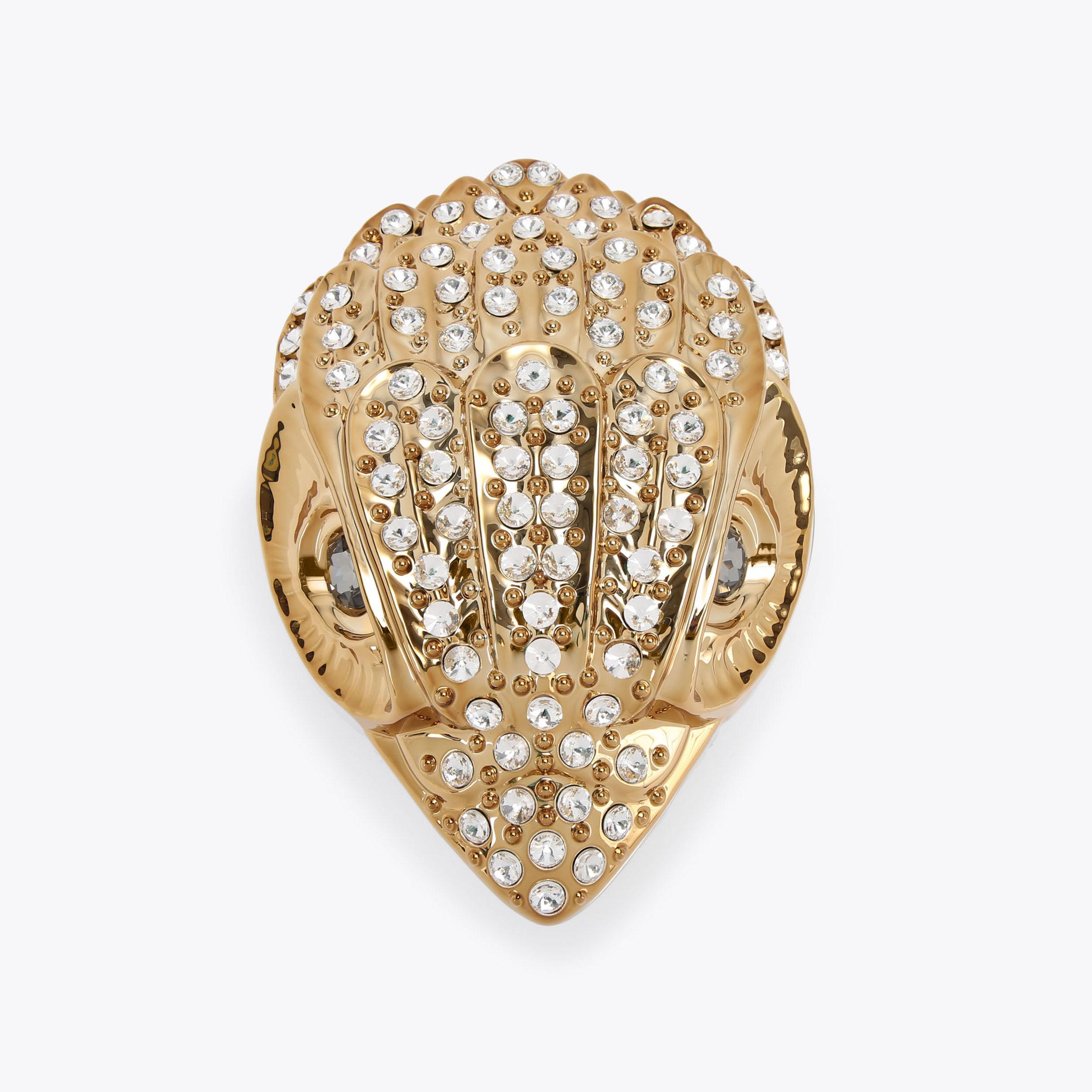 EAGLE CLUTCH Gold Crystal Eagle Head Bag by KURT GEIGER LONDON