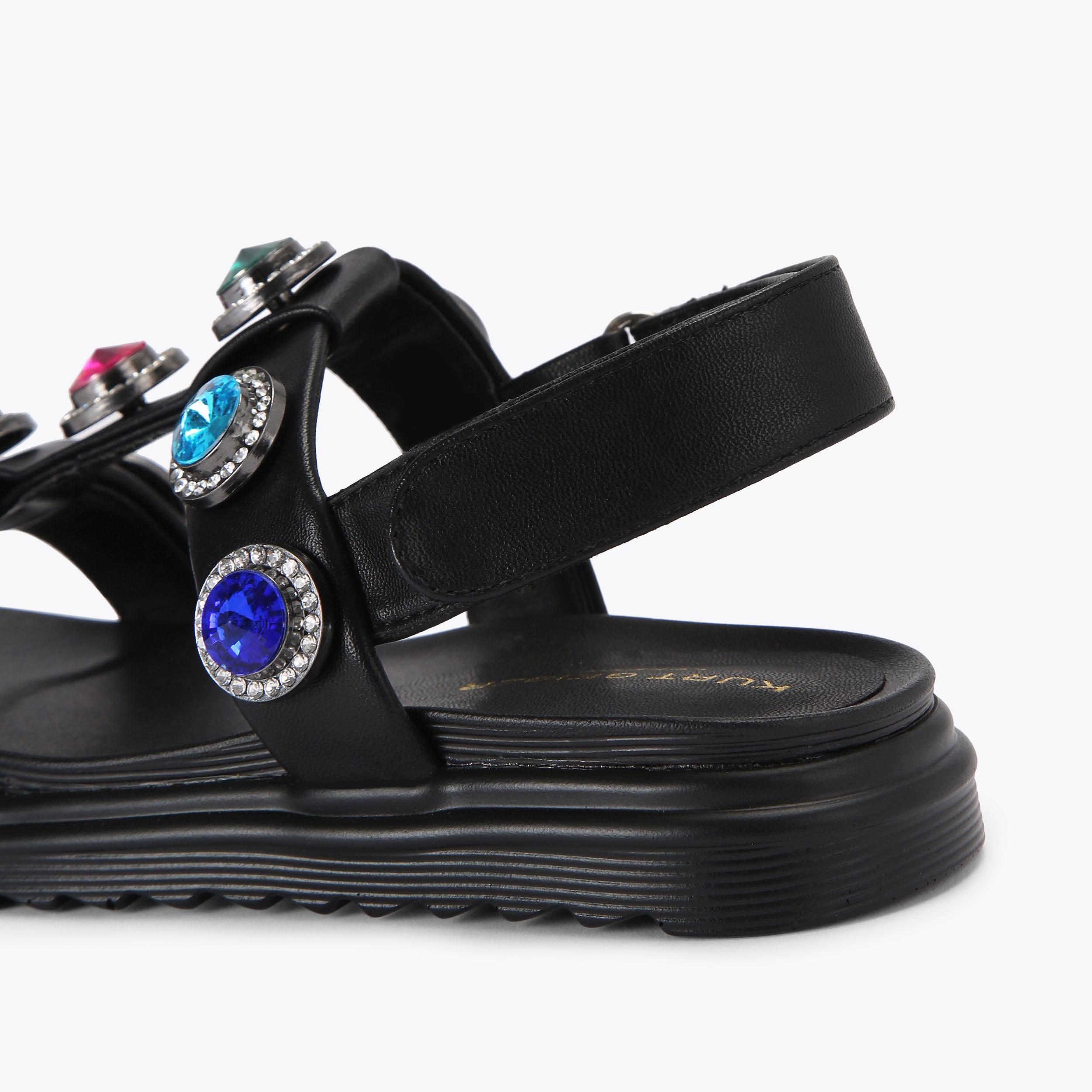 MINI ORSON CRYSTAL SANDAL mini black sandal by KURT GEIGER LONDON
