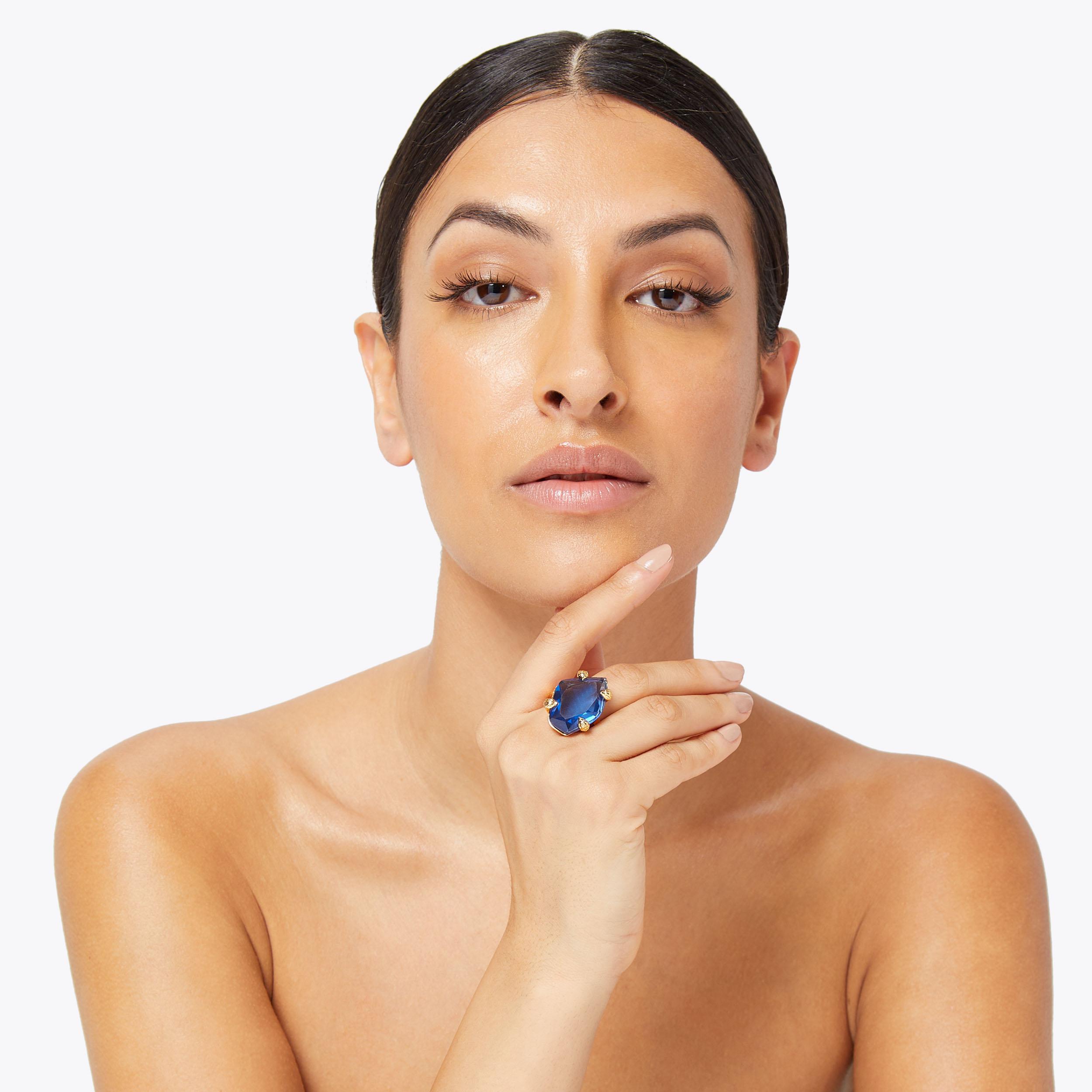 REGENT RING blue stone ring by KURT GEIGER LONDON