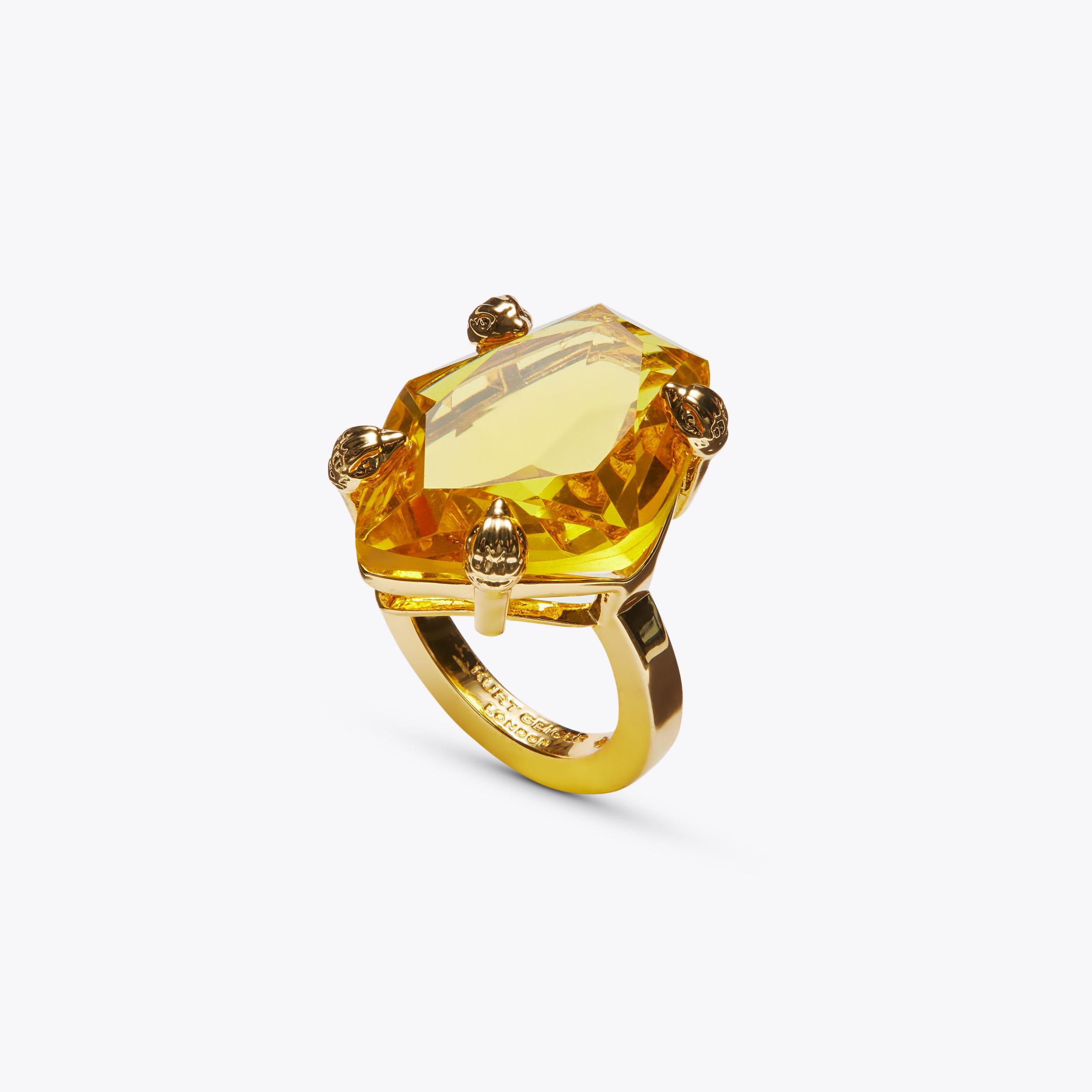 REGENT RING Yellow Stone Ring by KURT GEIGER LONDON