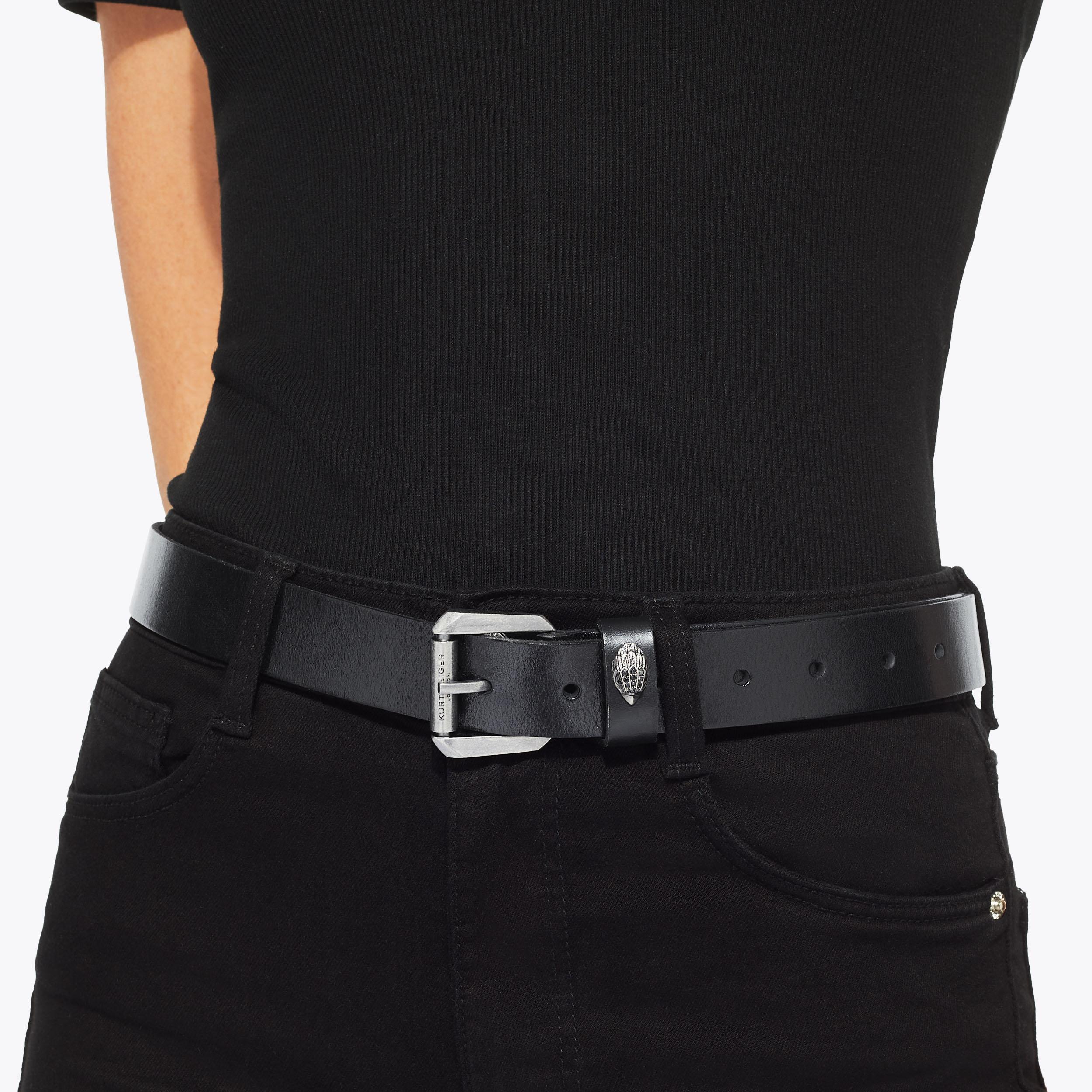 SMOOTH 30 KENSINGTON BELT Black Quilted Belt by KURT GEIGER SMOOTH 30 KENSINGTON BELT Black Quilted Belt by KURT GEIGER