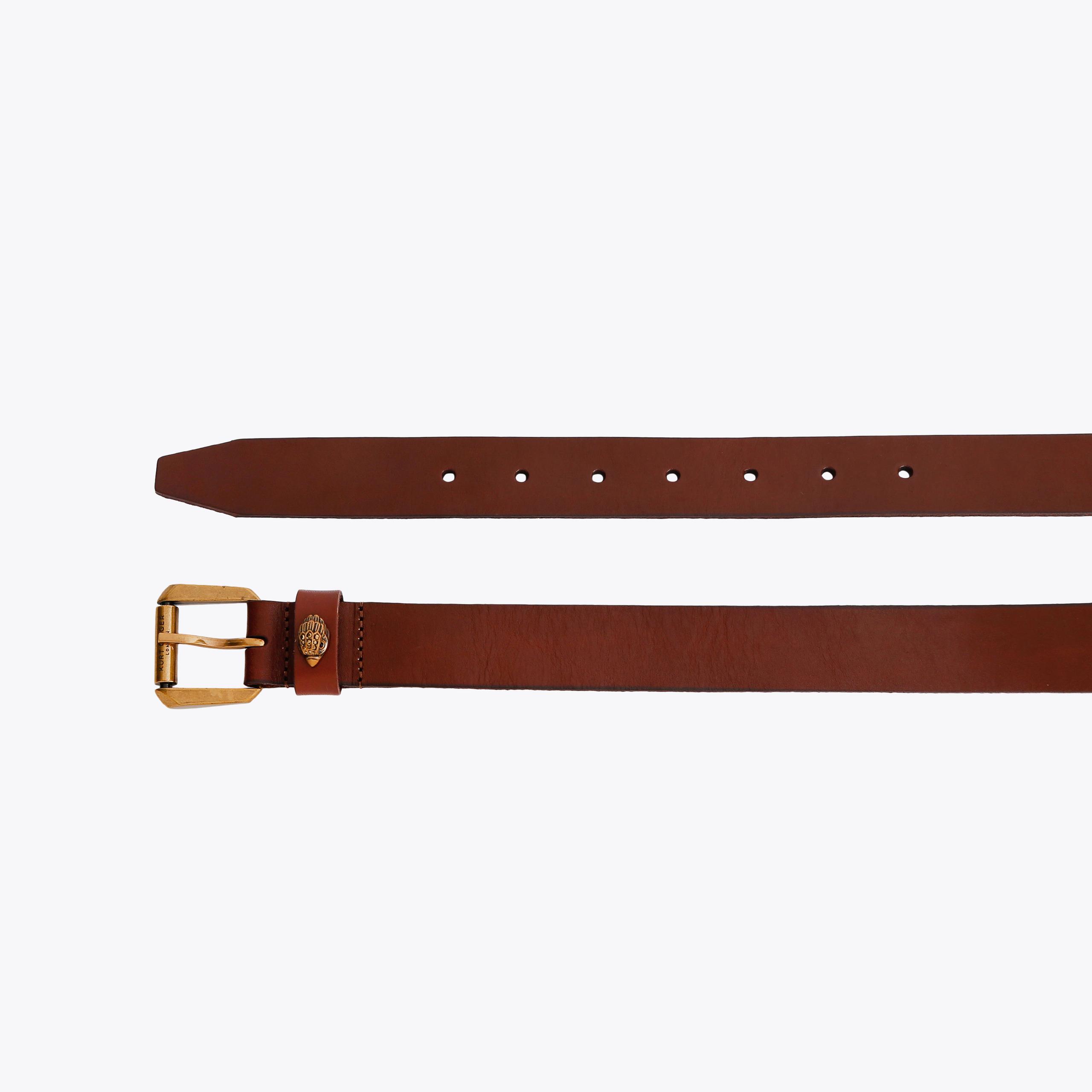 SMOOTH 30 KENSINGTON BELT Brown Leather Belt by KURT GEIGER LONDON