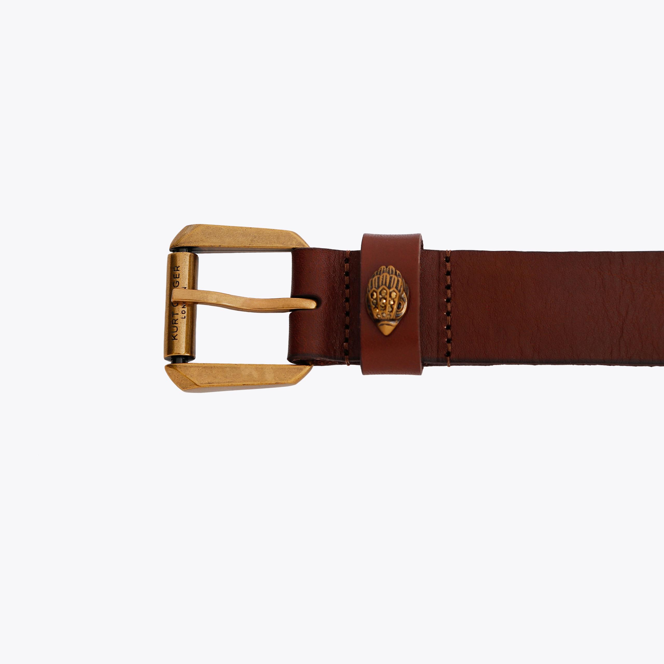 SMOOTH 30 KENSINGTON BELT Brown Leather Belt by KURT GEIGER LONDON