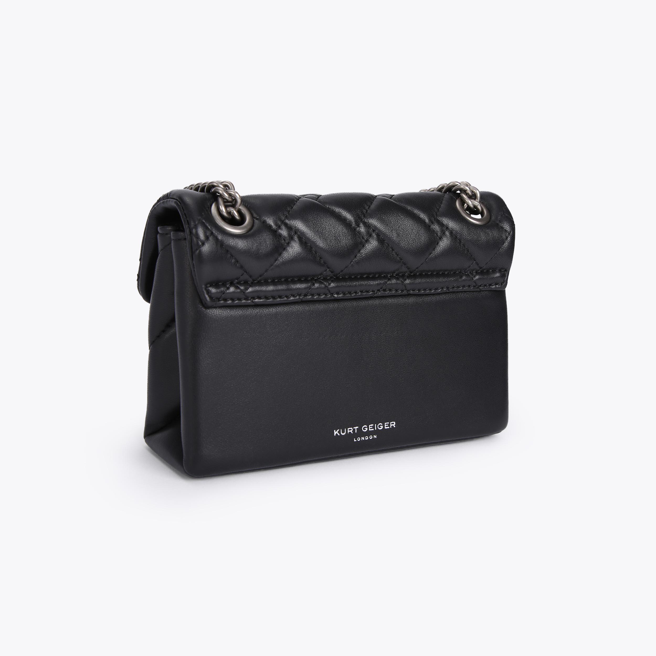 MINI KENSINGTON X BAG Black Quilted Leather Mini Purse by KURT GEIGER ...