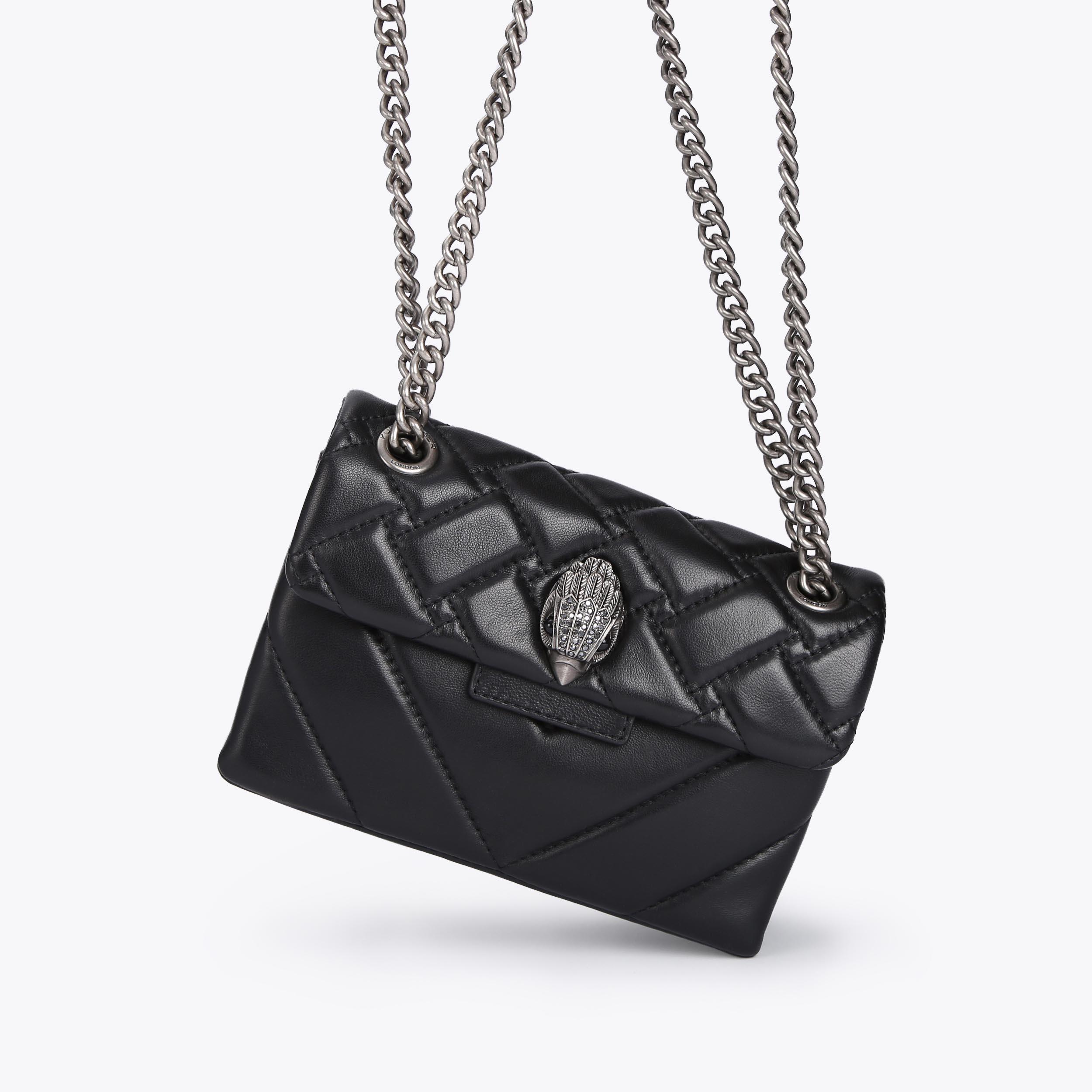 MINI KENSINGTON X BAG Black Quilted Leather Mini Purse by KURT GEIGER ...