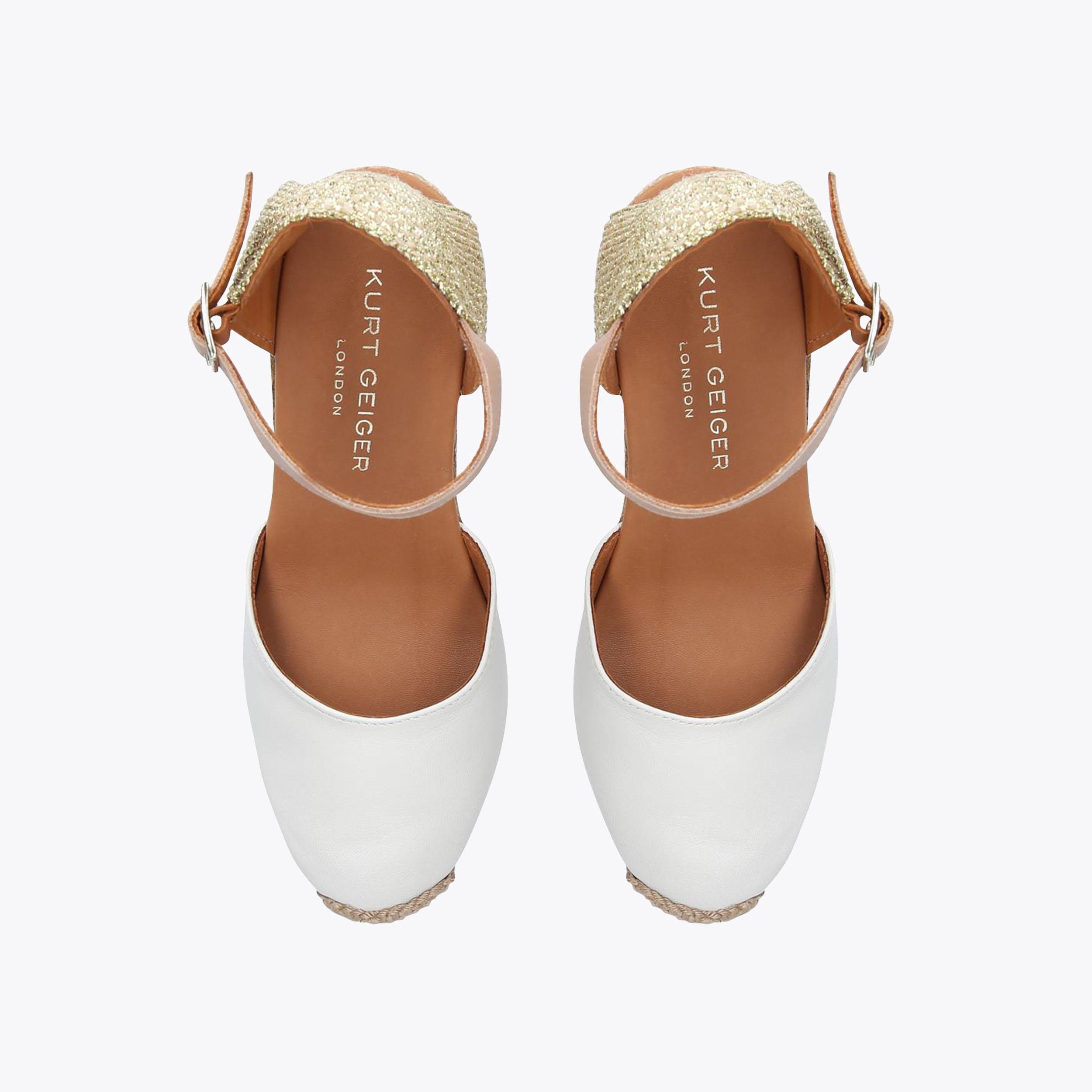MONTY White espadrille wedged sandals by KURT GEIGER LONDON