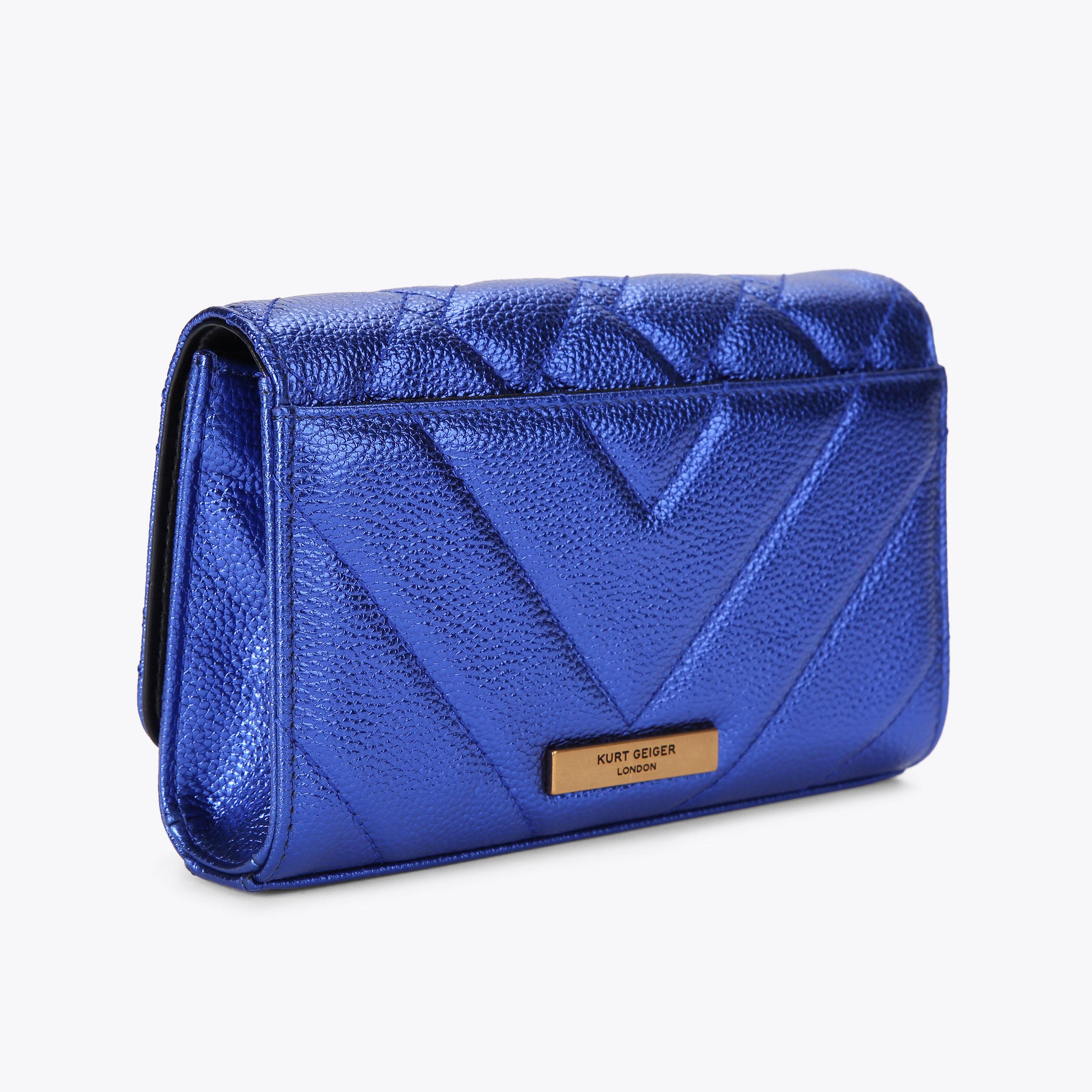 EXTRA MINI KENSINGTON Blue Leather Cross Body by KURT GEIGER LONDON