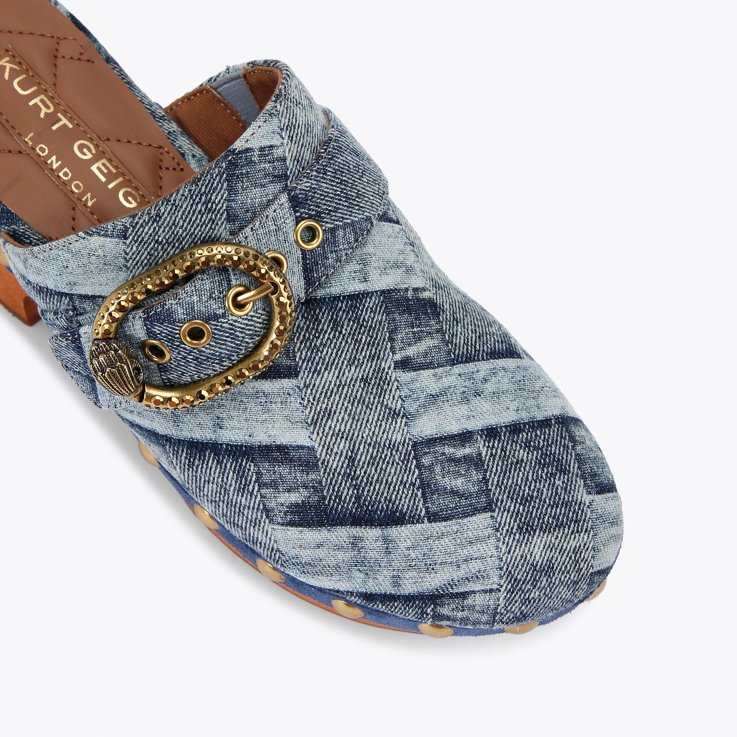 MAYFAIR CLOG Denim Weave Platform Clog by KURT GEIGER LONDON