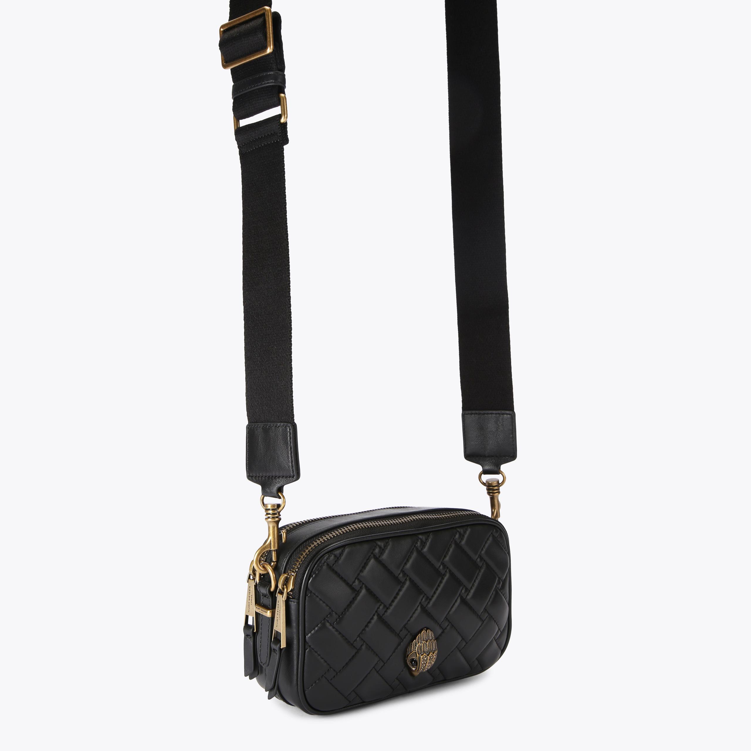 2ZIP KENSINGTON CAMERA Black Quilted Camera Purse by KURT GEIGER LONDON