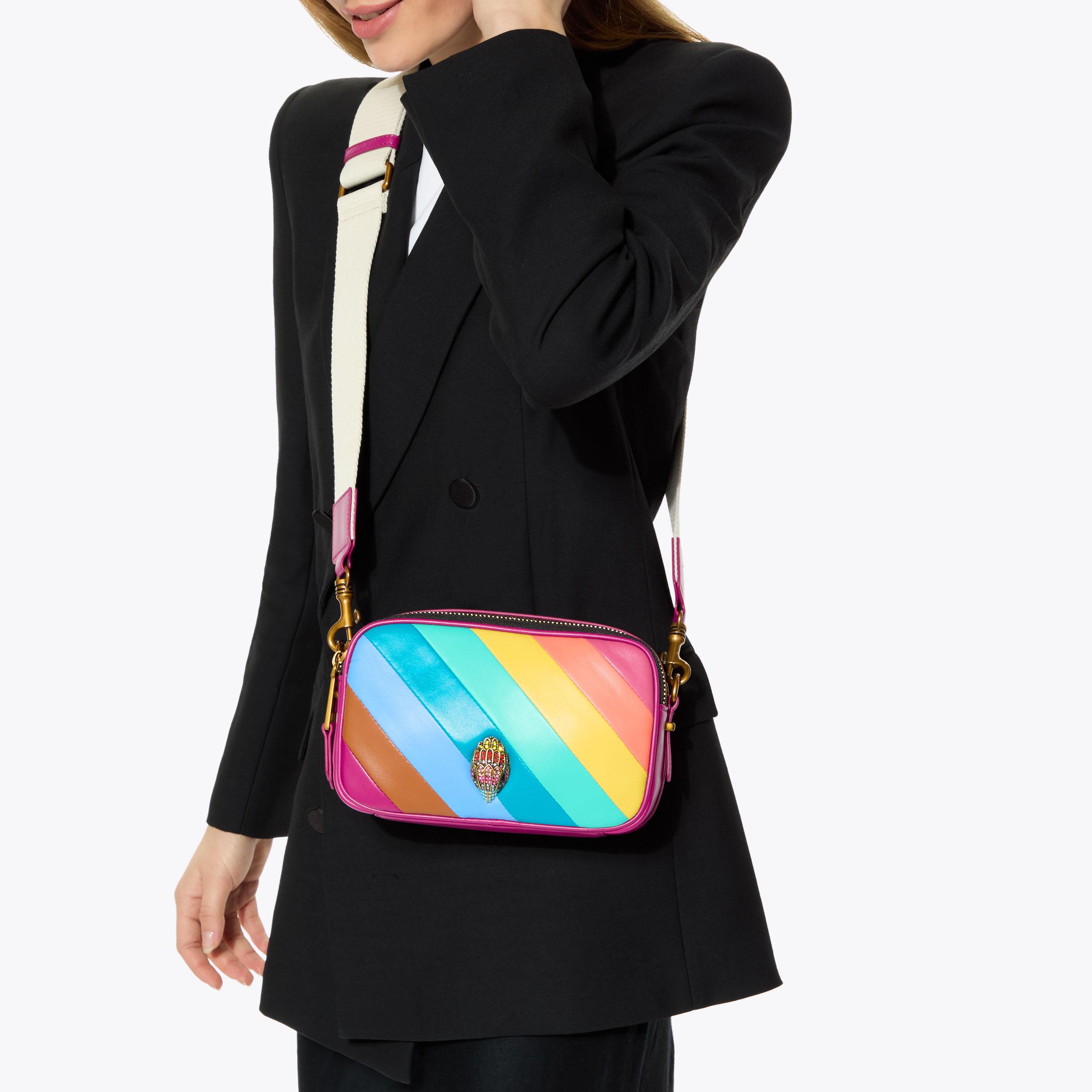 2ZIP KENSINGTON CAMERA Pastel Stripe Camera Bag by KURT GEIGER LONDON