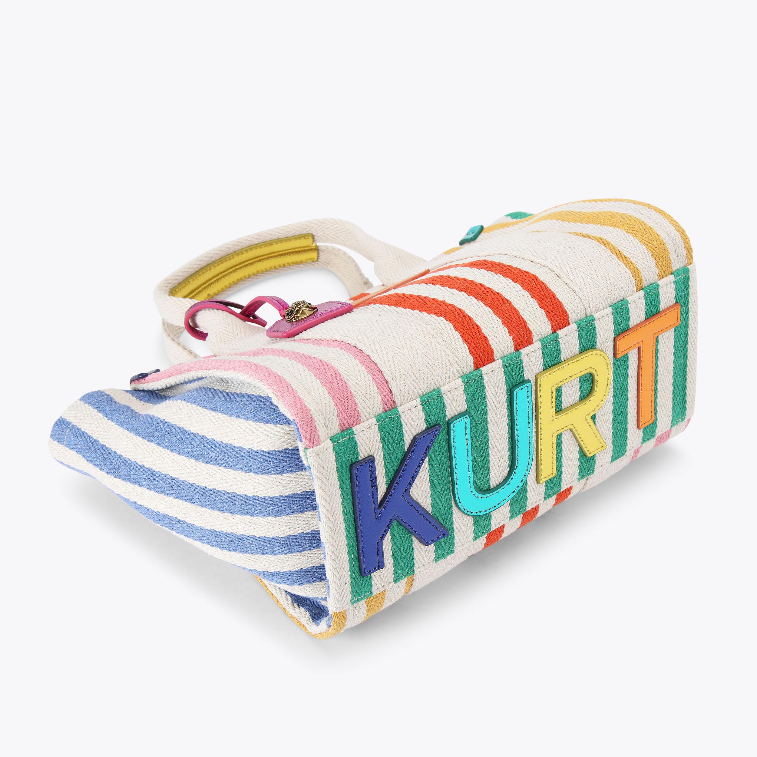 SOUTHBANK SM SHOPPER Rainbow Canvas Stripe Tote Bag by KURT GEIGER LONDON